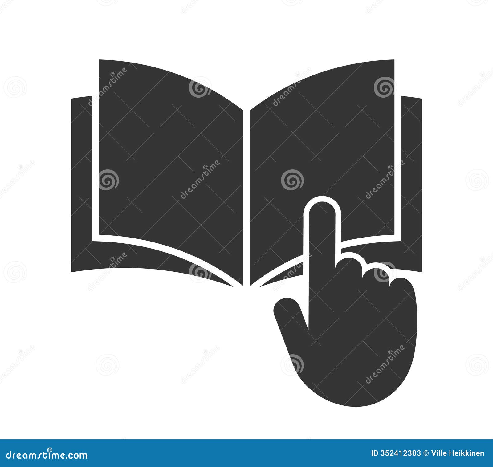Open Book Catalog Icon Symbol Shape. Instruction Manual Reading Logo ...