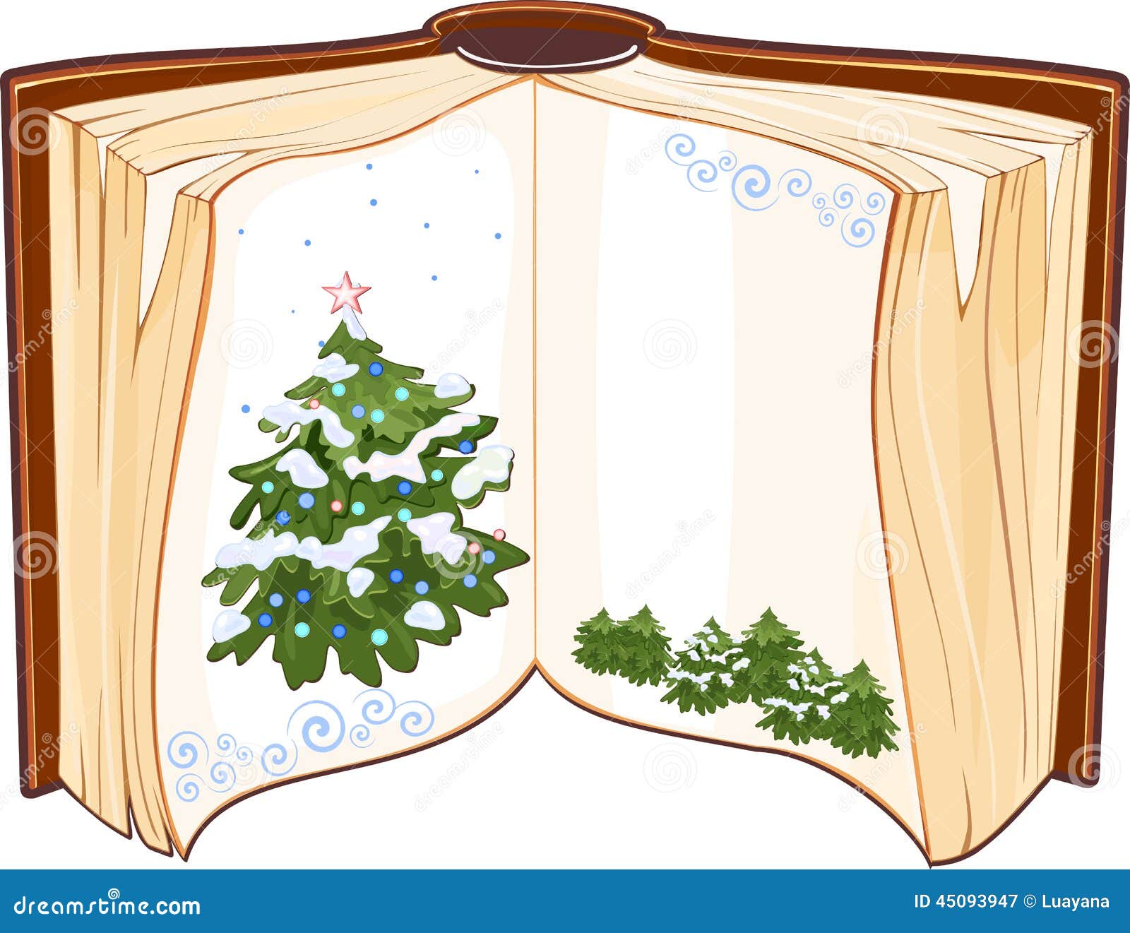 Open book stock vector. Illustration of tale, winter - 45093947