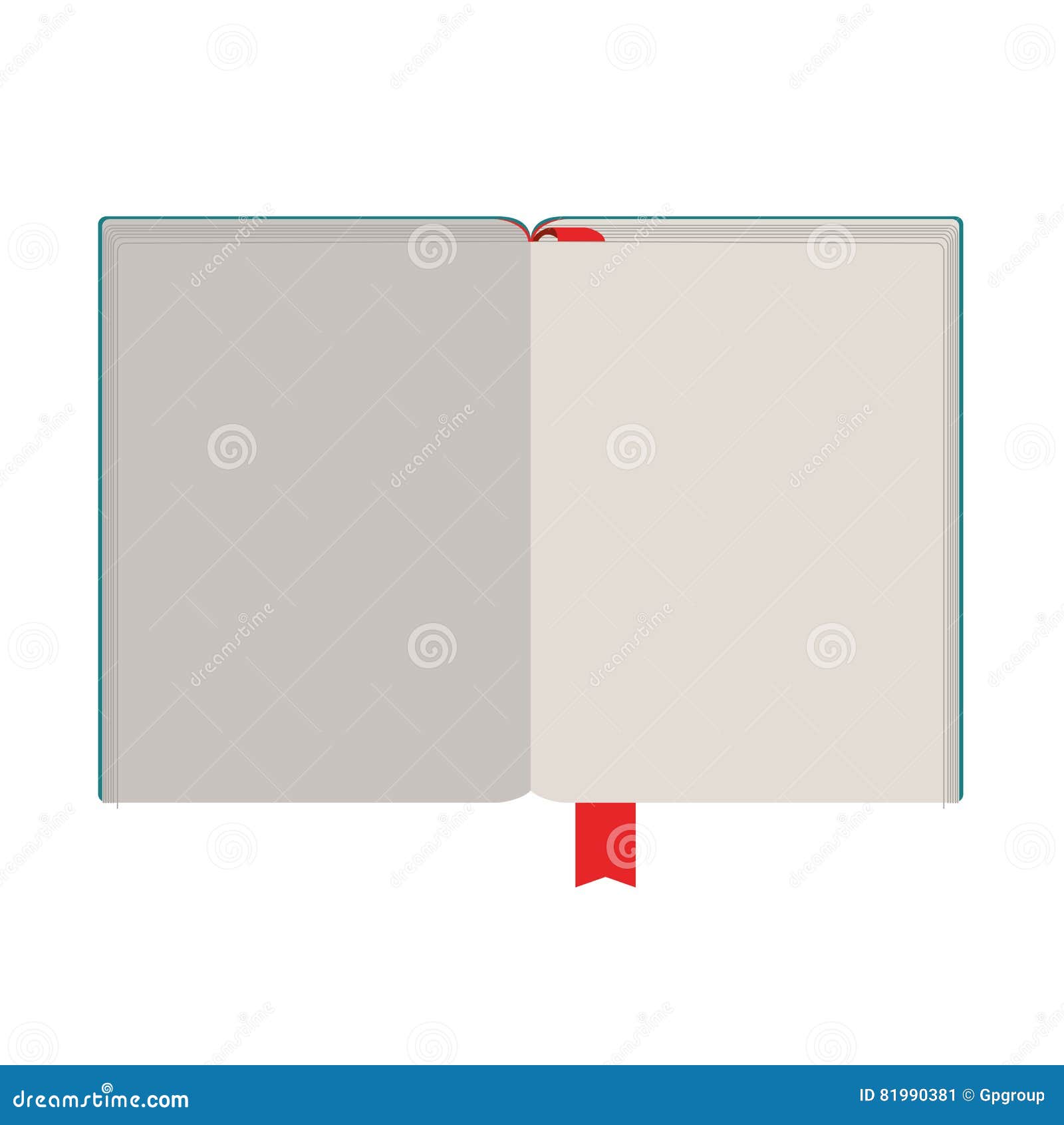 Open Book with Clean Sheets and Separator Stock Illustration ...