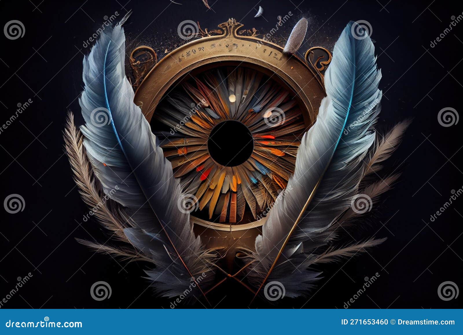 An Open Book with a Clock in the Center Stock Illustration ...