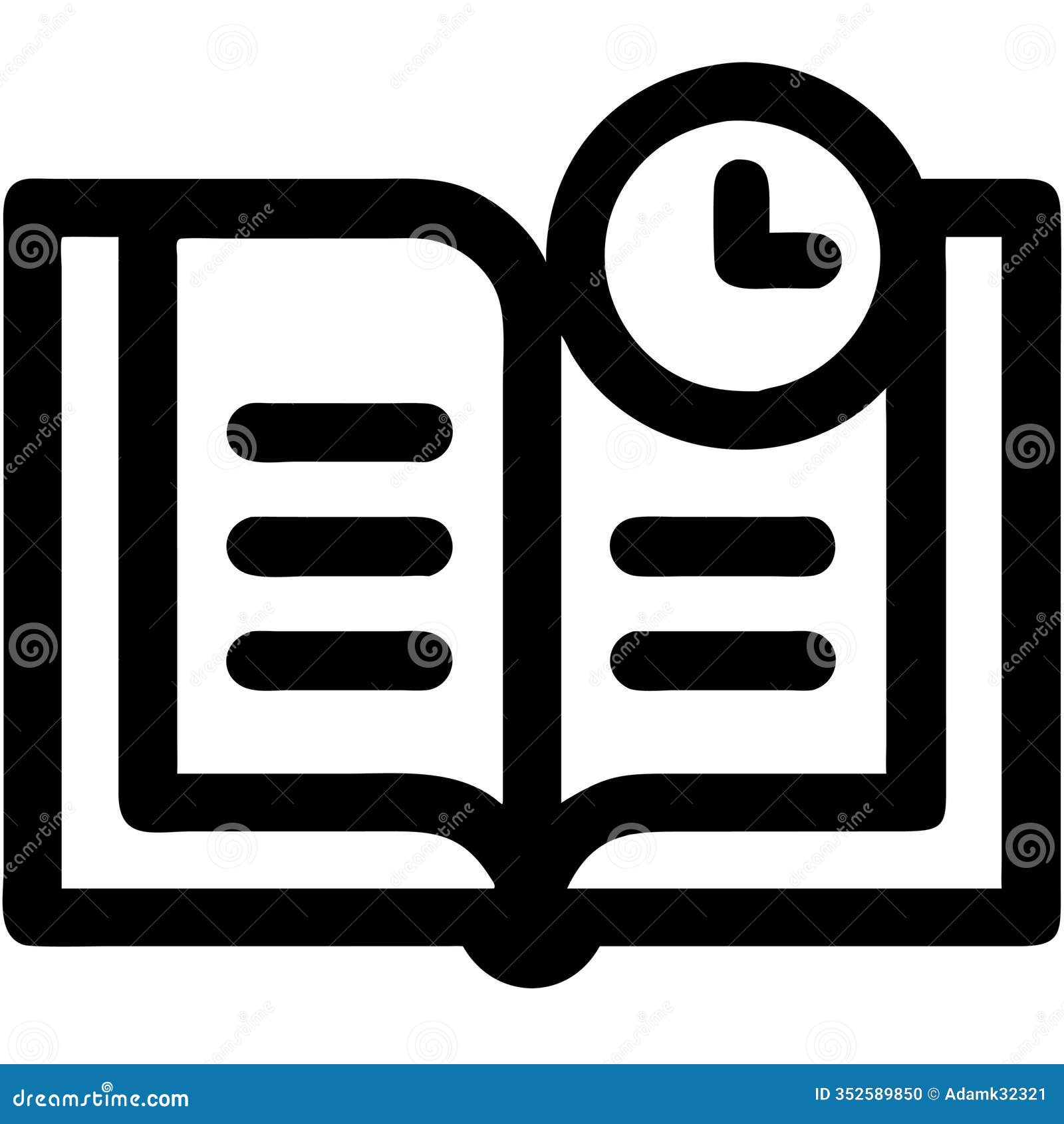 Open Book with Clock Educational Vector for Learning and Time ...