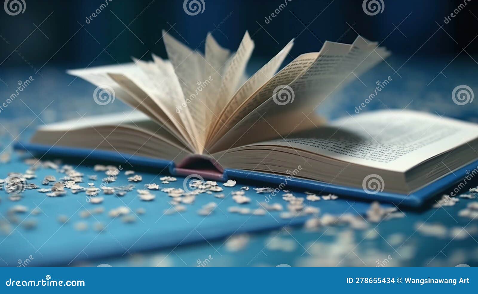 Open Book Close-up Ai Generated Image Stock Illustration - Illustration ...