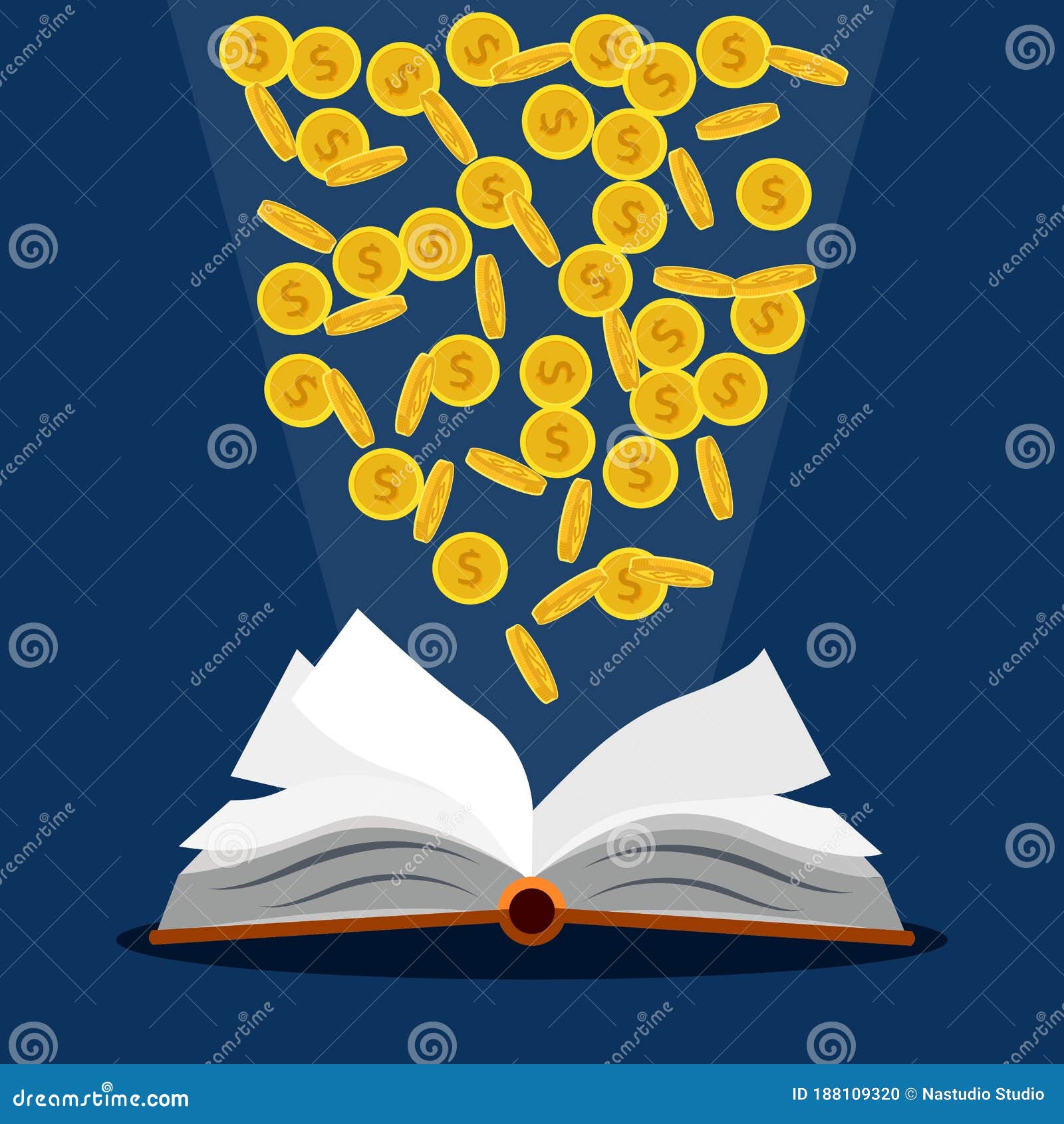 Open Book and Coins.Concept Book To Make Money Stock Vector ...