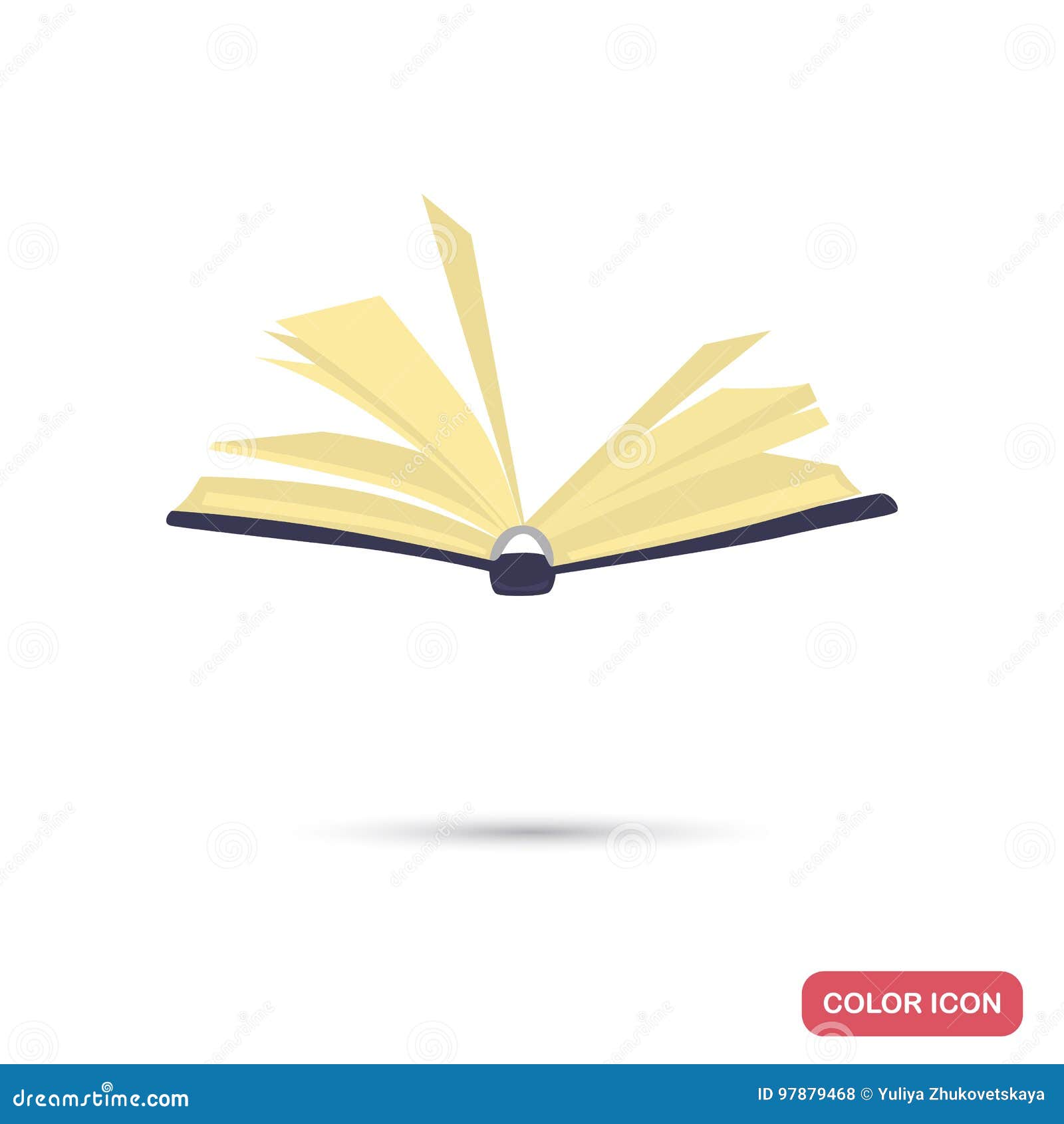 Open Book Color Flat Icon for Web and Mobile Design Stock Vector ...