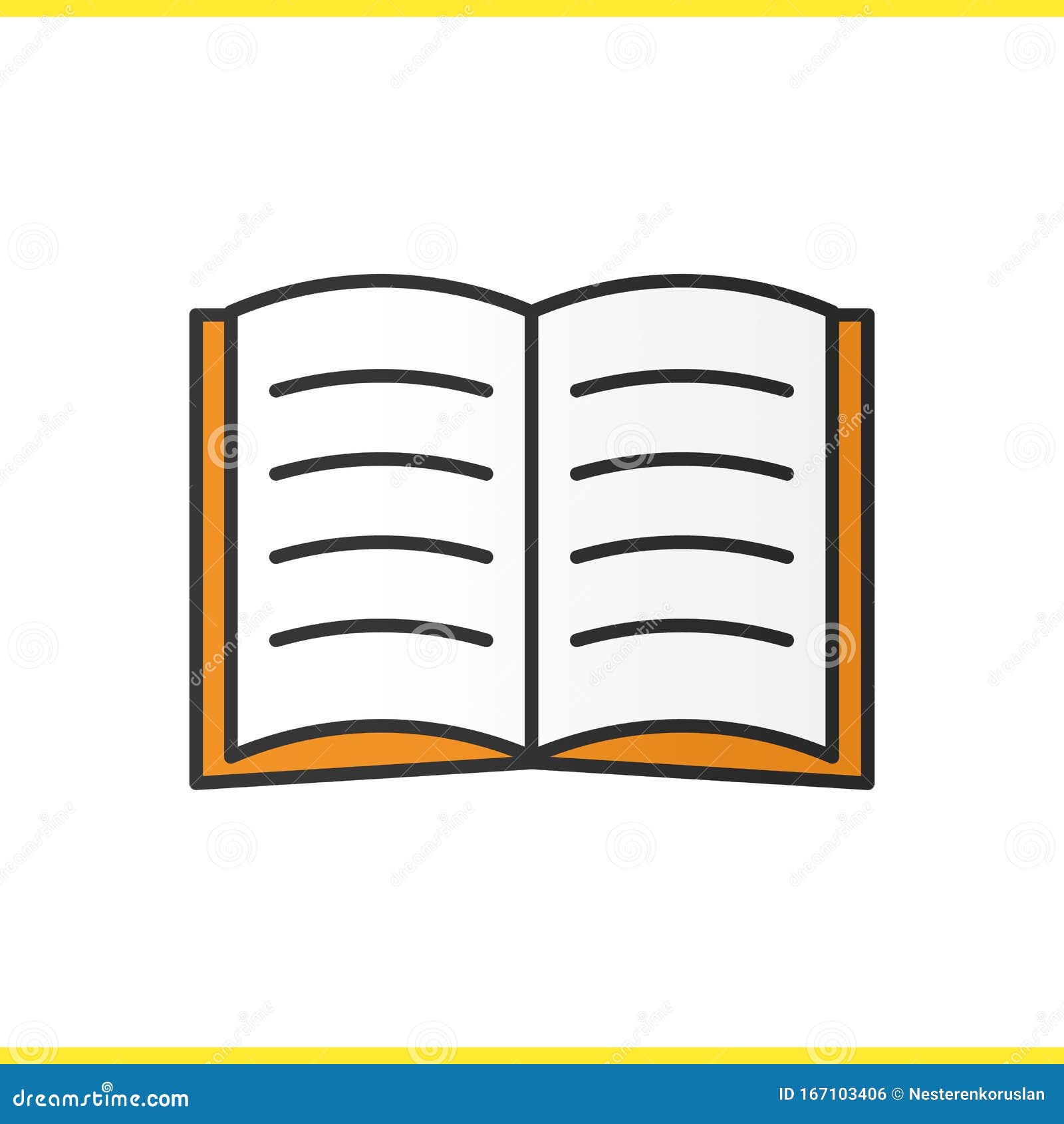 Open book color icon stock vector. Illustration of logo - 167103406