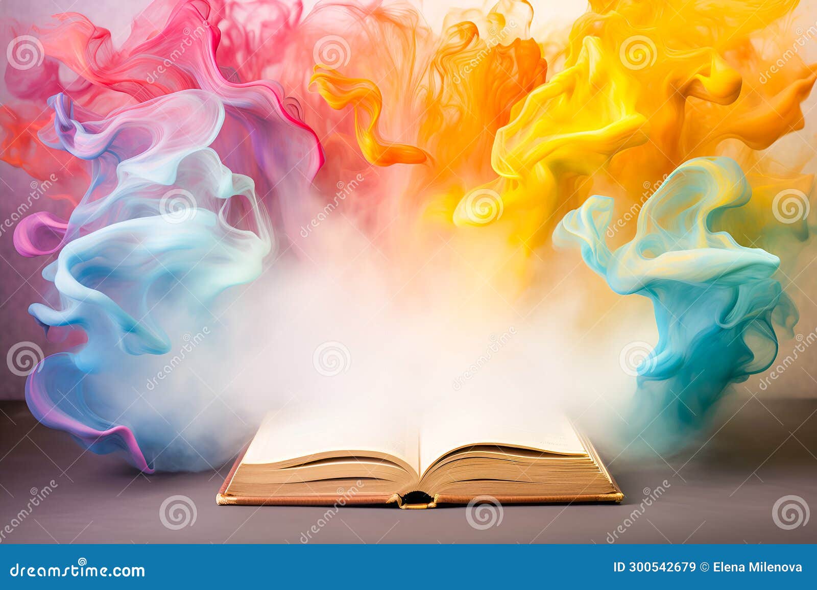 Open Book with Colorful Rainbow Splashes Stock Image - Image of summer ...