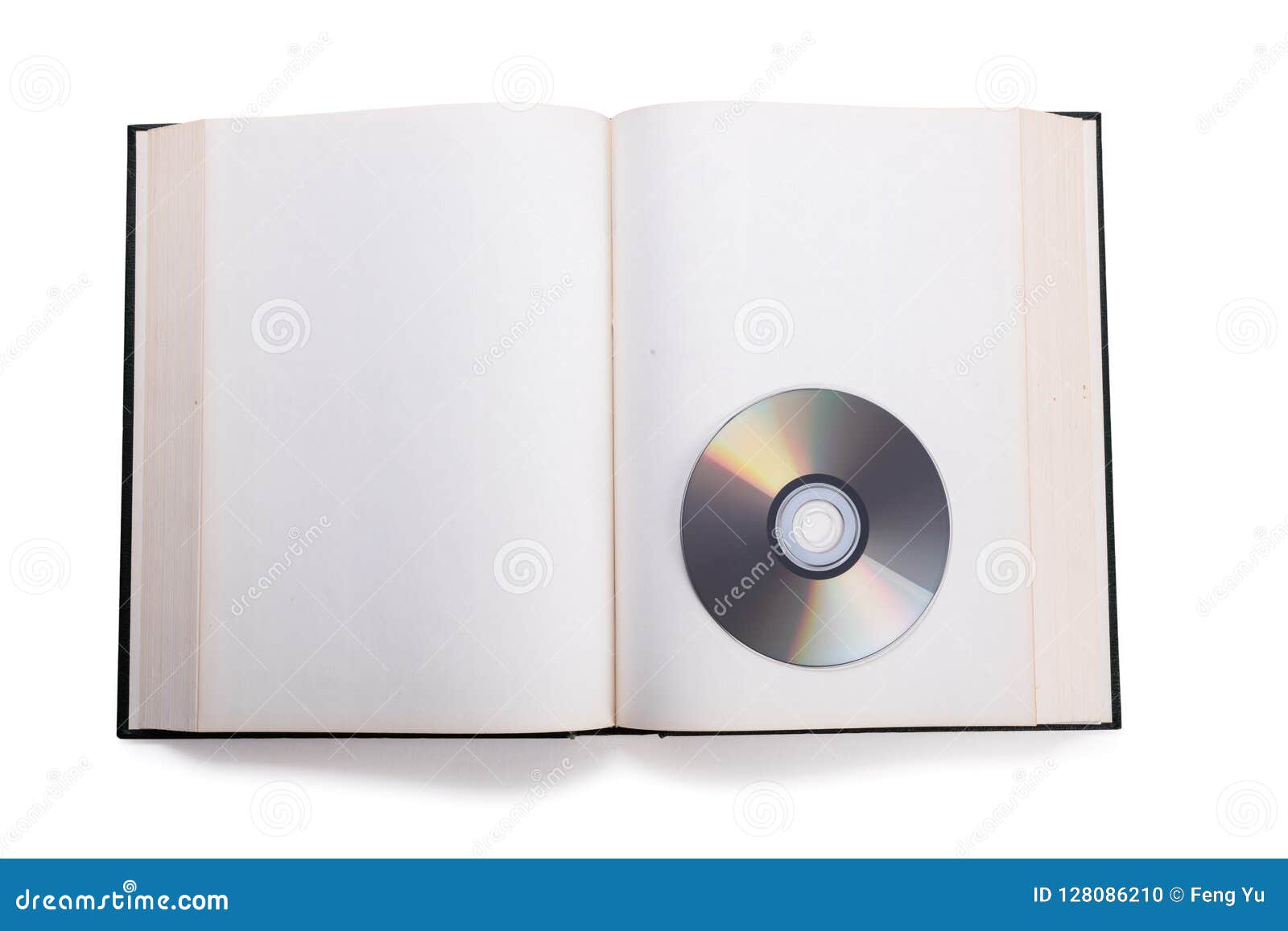 Open book and compact disk stock photo. Image of disc - 128086210
