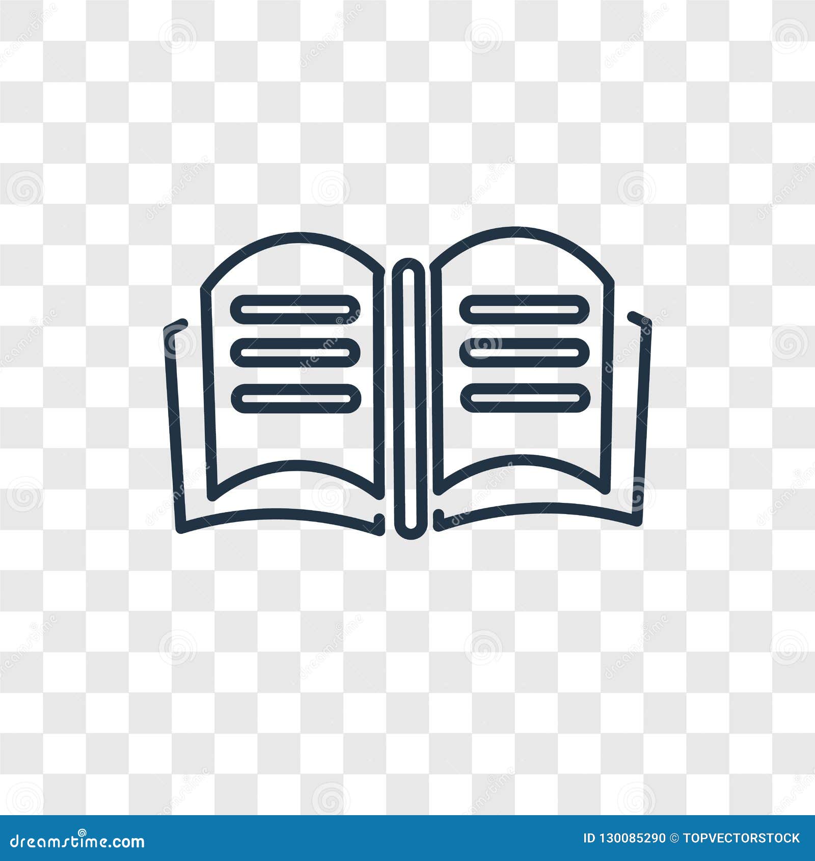 Open Book Concept Vector Linear Icon Isolated on Transparent Background ...