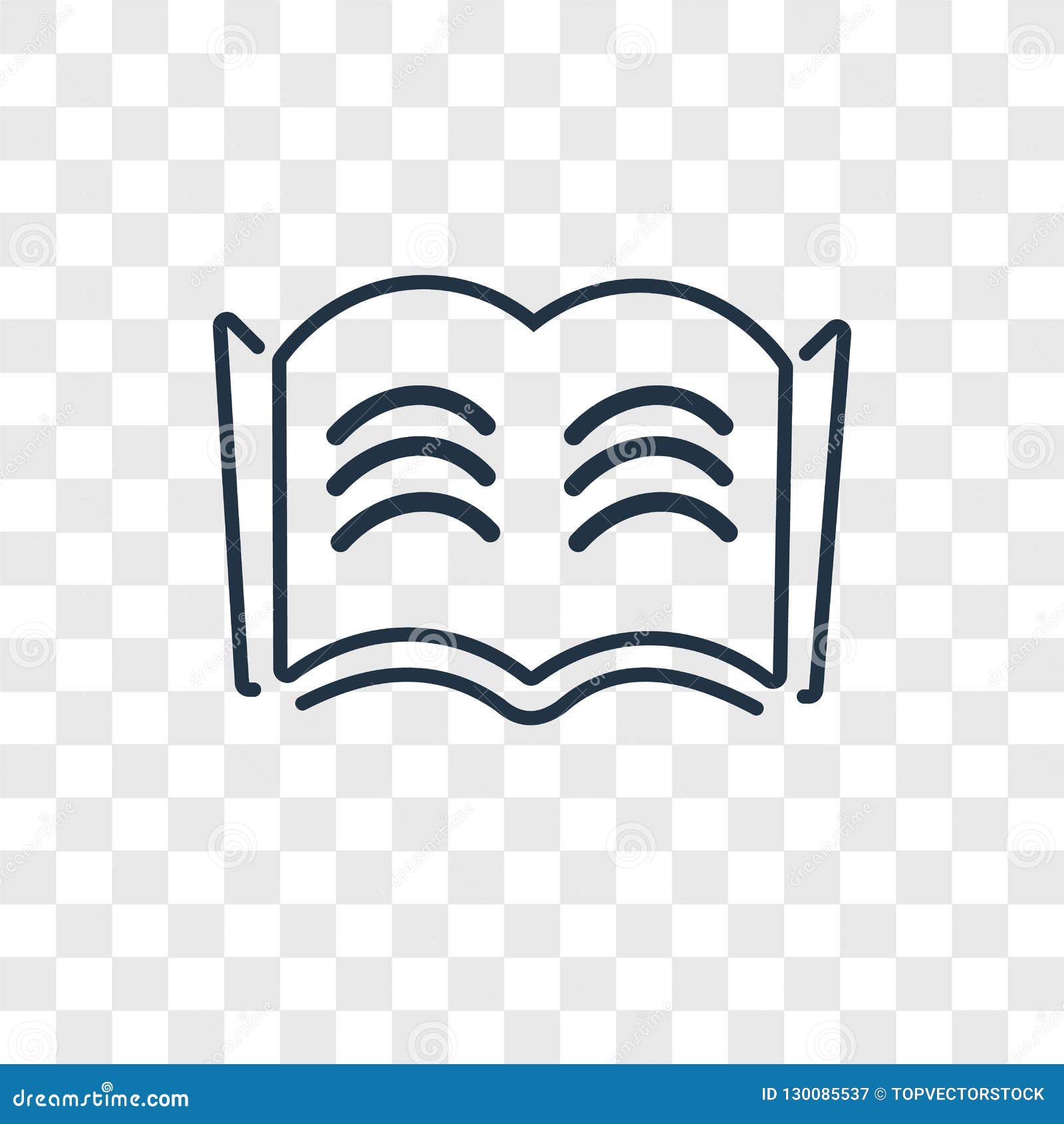 Open Book Concept Vector Linear Icon Isolated on Transparent Background ...