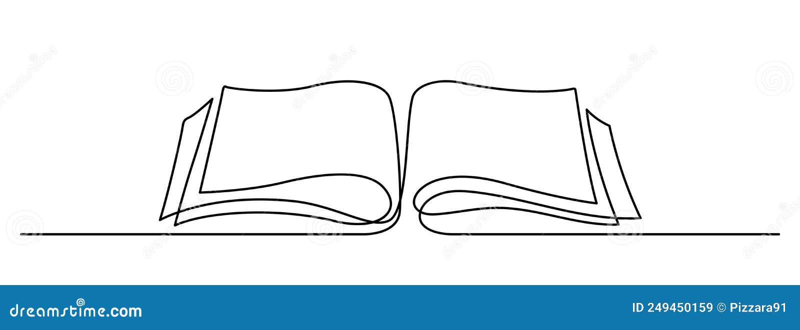 Open Book Continuous Line Drawing Illustration Stock Vector ...
