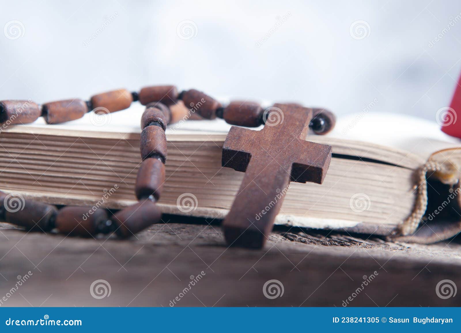Open Book and Cross on the Table Stock Image - Image of open, spiritual ...