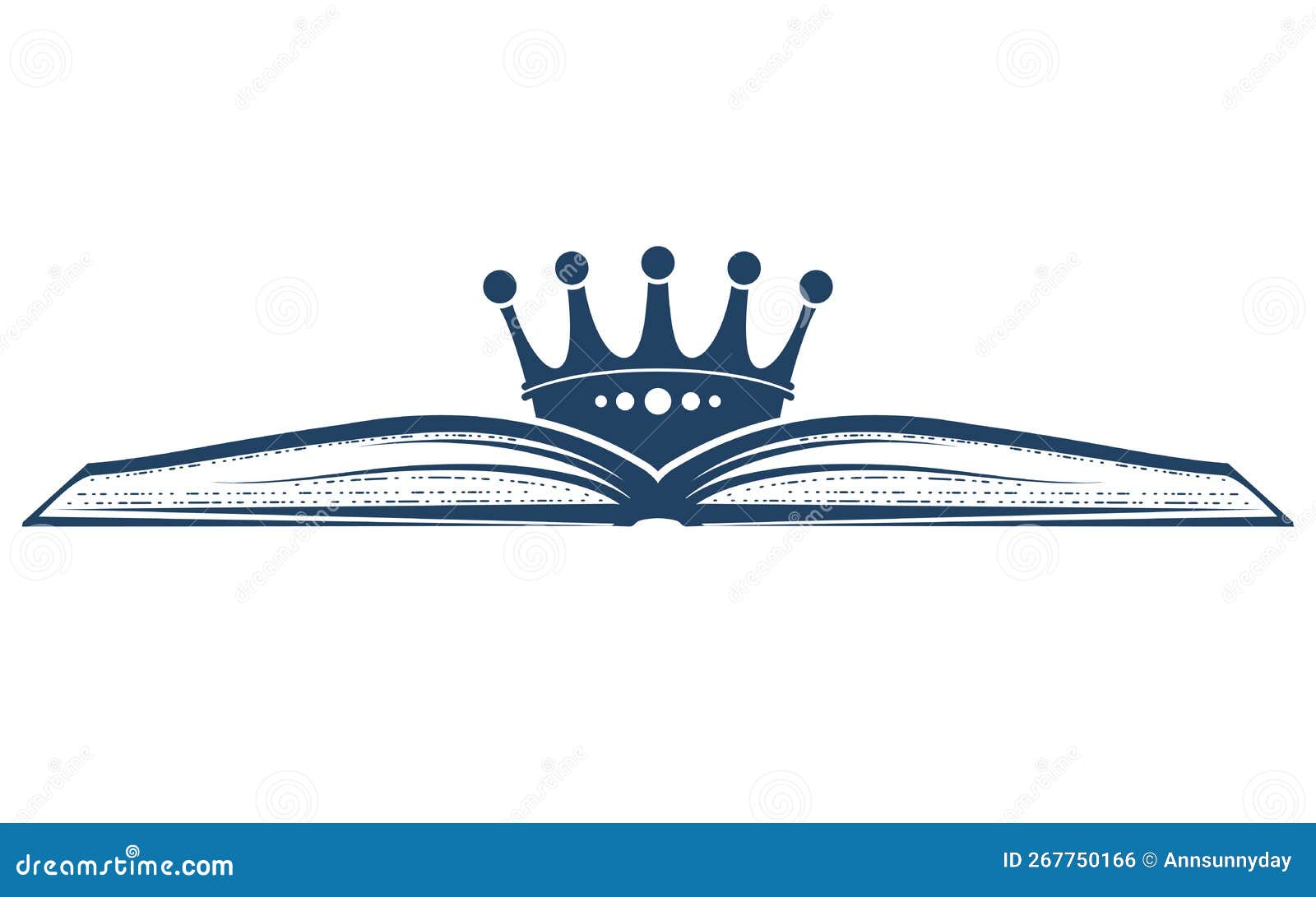 Open Book and Crown, Fairytale Reading, King of Knowledge and Education ...