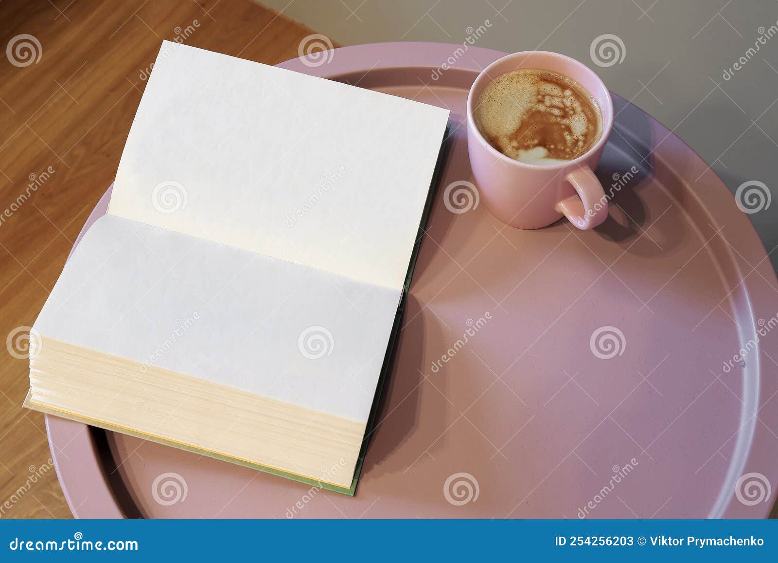Open Book and Cup of Coffee on the Table Stock Image - Image of frame ...