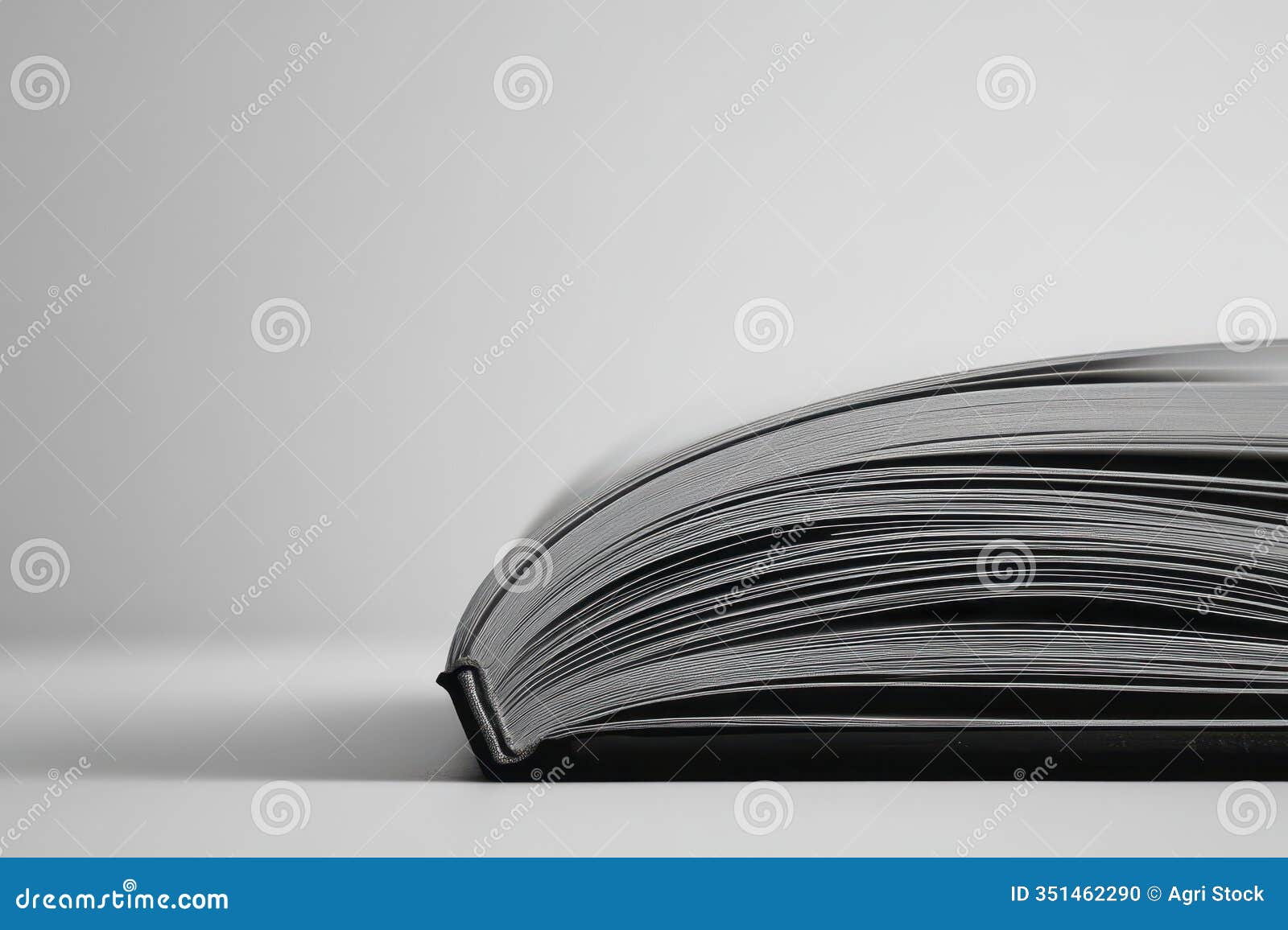 Open Book with Curved Pages Against White Background Stock Illustration ...