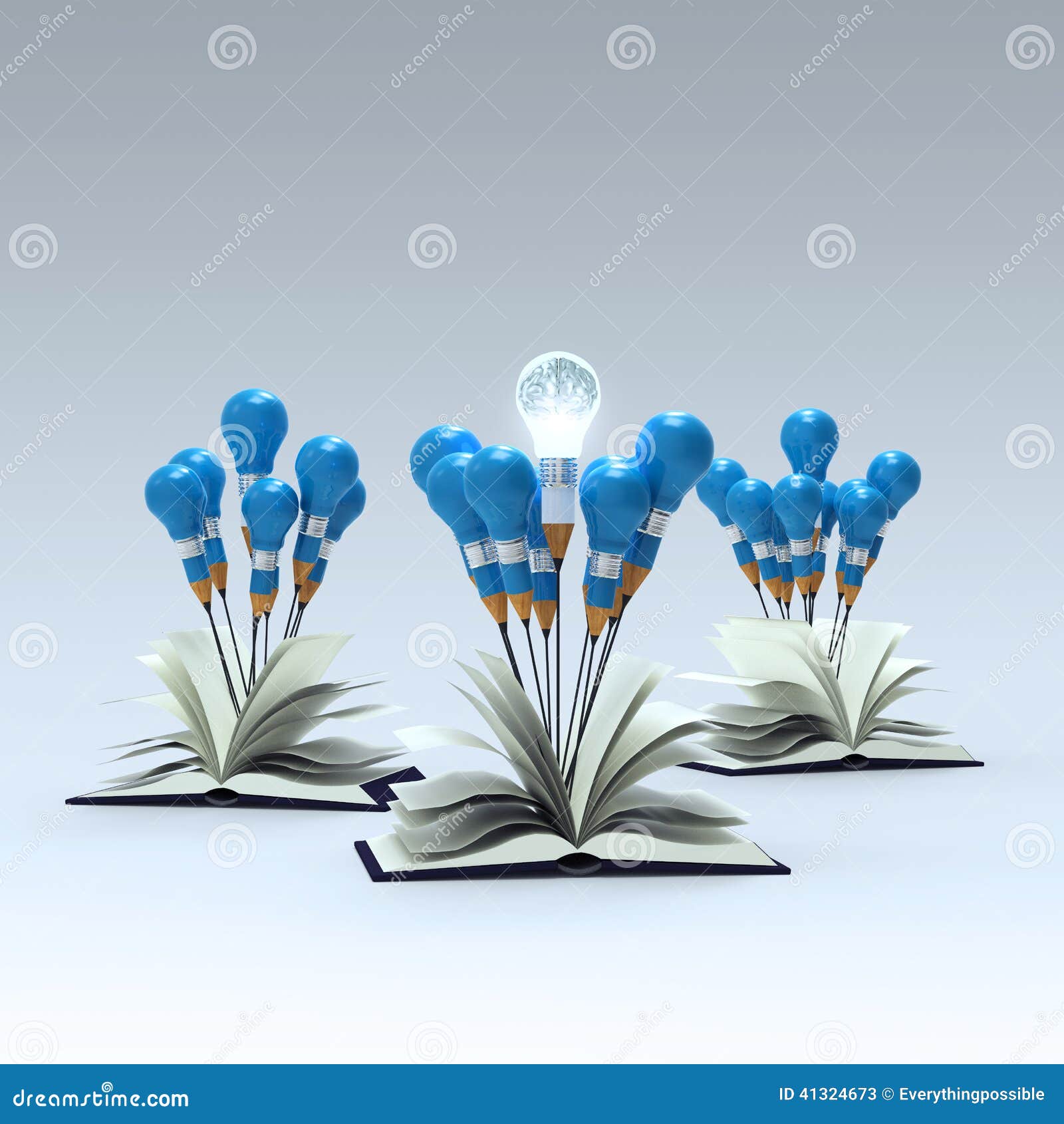 3d Metal Human Brain Inside Pencil Light Bulb Stock Photo ...