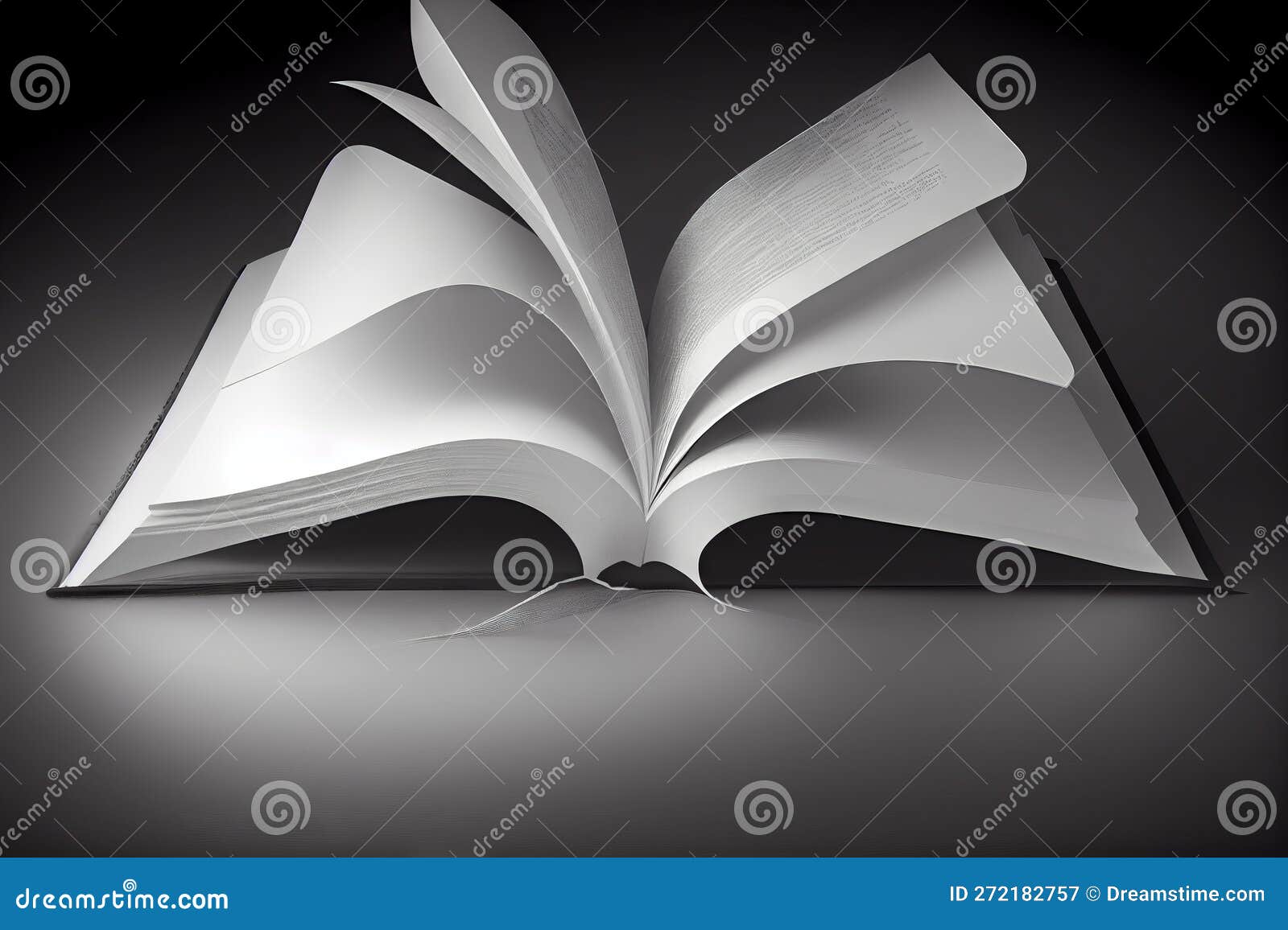 Open Book on a Dark Background. Generative AI Stock Illustration ...