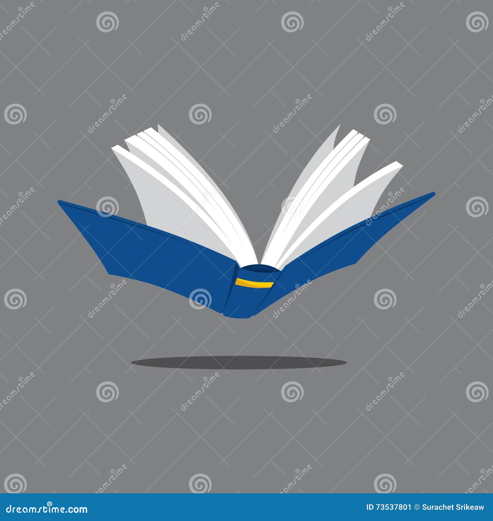 Open Book Dark Blue stock vector. Illustration of cartoon - 73537801