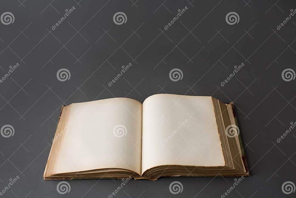 Open Book on Dark Gray Backdrop Stock Photo - Image of book, aged: 29102882