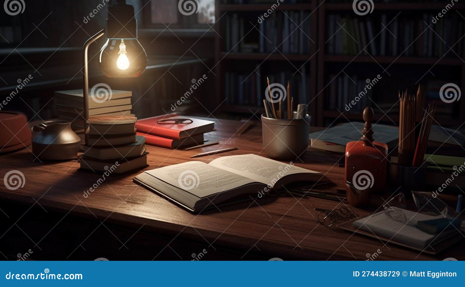 Open Book on Desk stock image. Image of office, bedchamber - 274438729