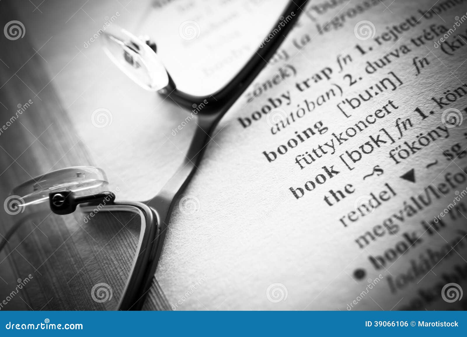 Open Book Dictionary Letters, Close Up Stock Photo - Image of printing ...