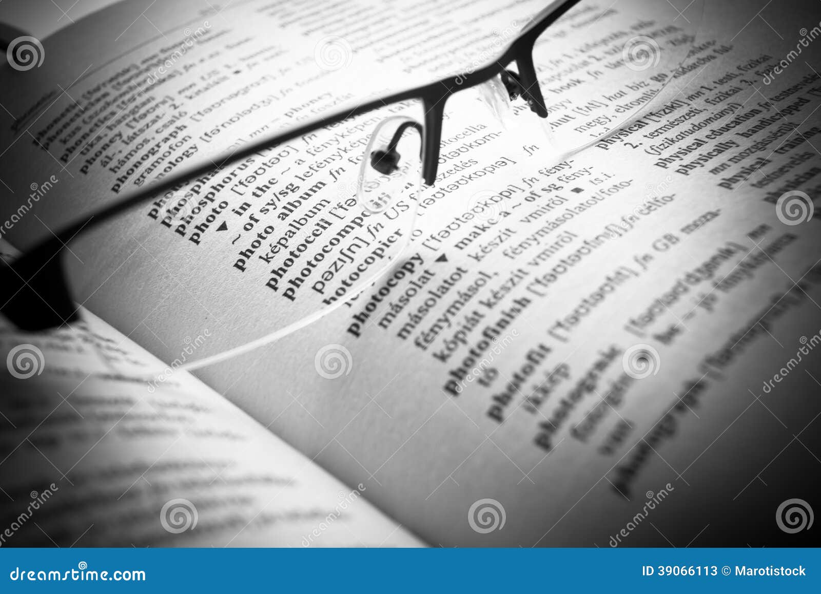 Open Book Dictionary Letters, Close Up Stock Image - Image of document ...