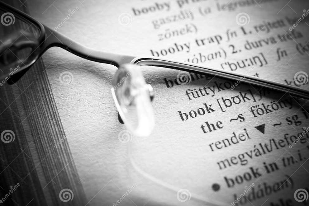 Open Book Dictionary Letters, Close Up Stock Photo - Image of line ...