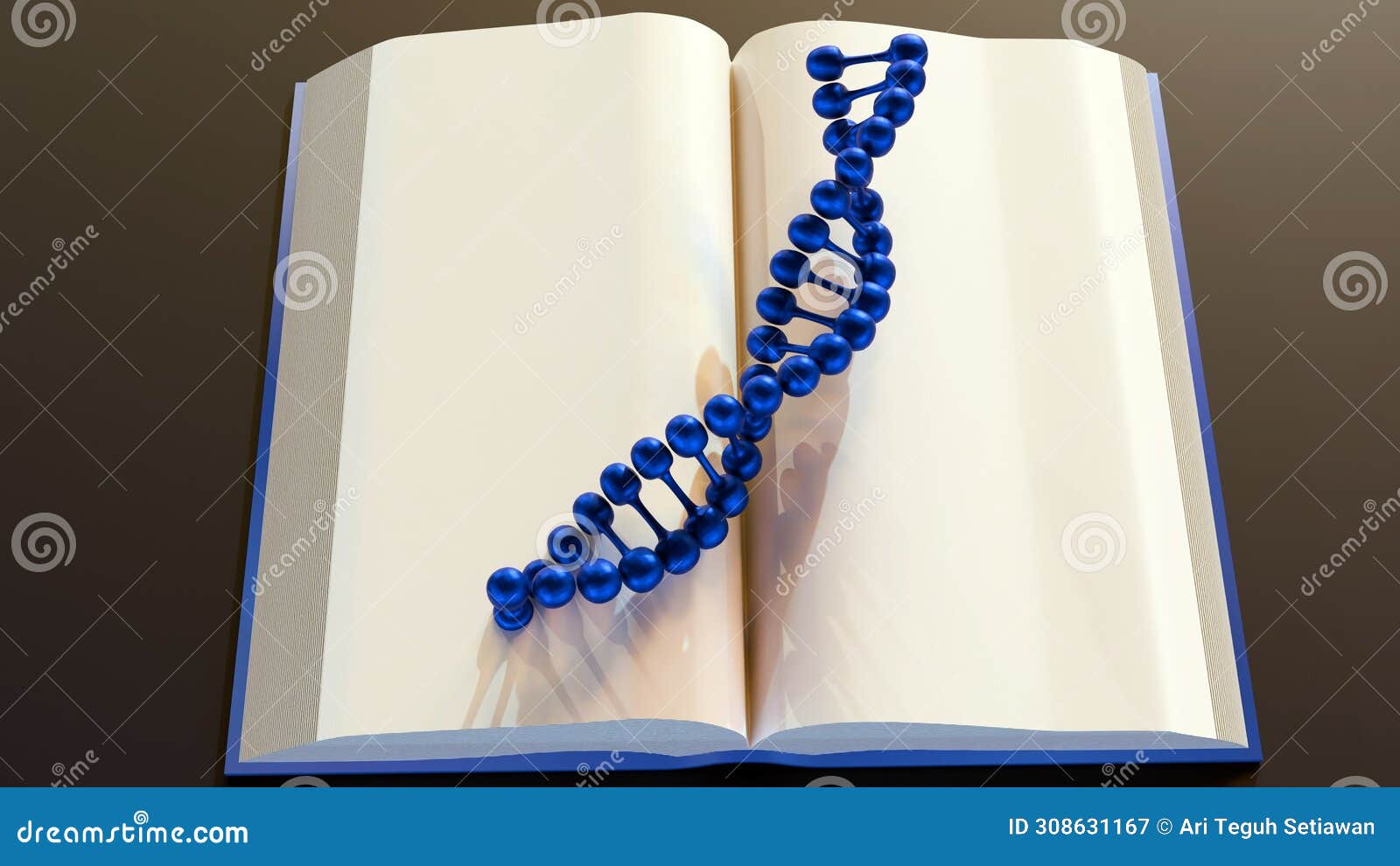 A Open Book and a DNA Helix Stock Illustration - Illustration of atom ...