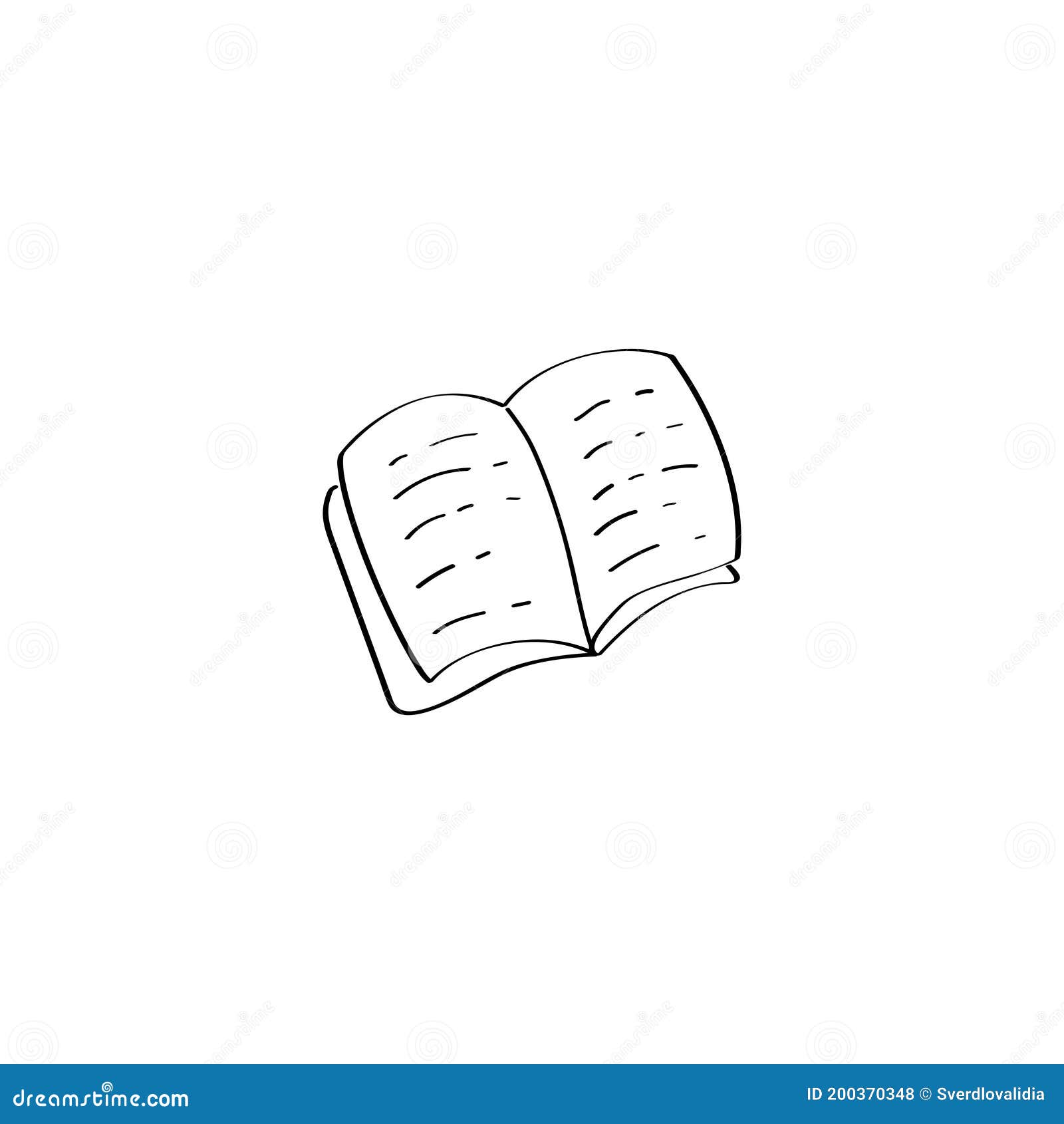 Open Book Doodle Icon. Vector Hand Drawn Illustration Stock Vector ...