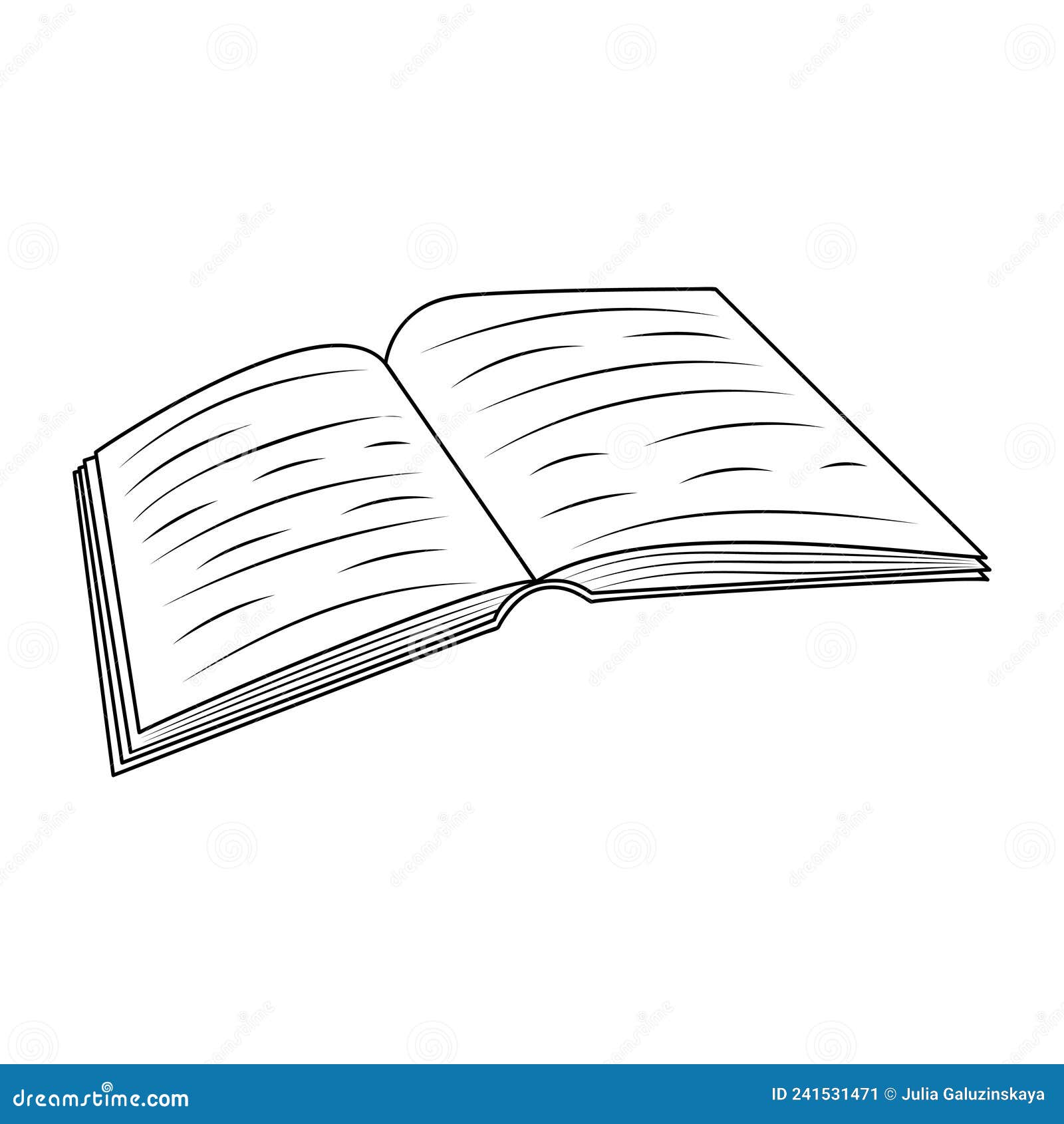 Open book in doodle style stock vector. Illustration of page - 241531471