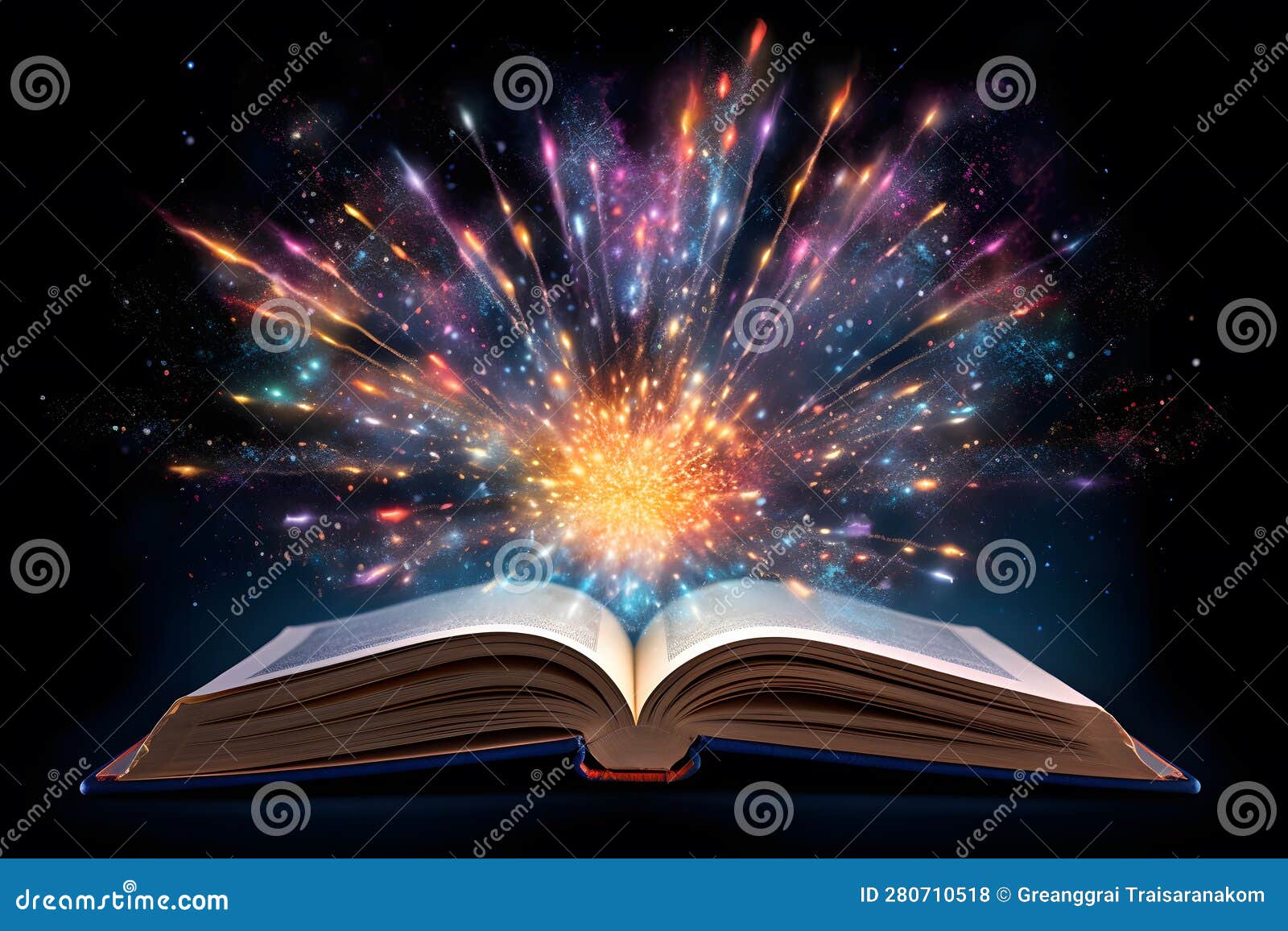Open Book with Effects. Knowledge Concept Stock Illustration ...