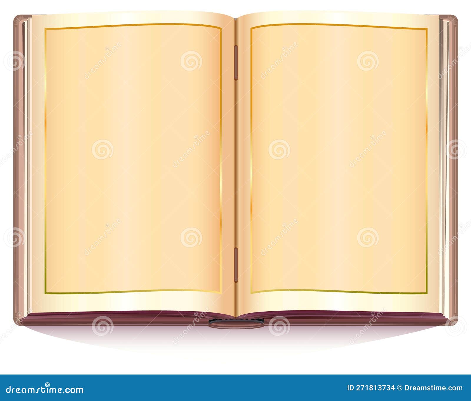 Open Book with Empty Blank Sheet Page Vector Isolated Stock ...
