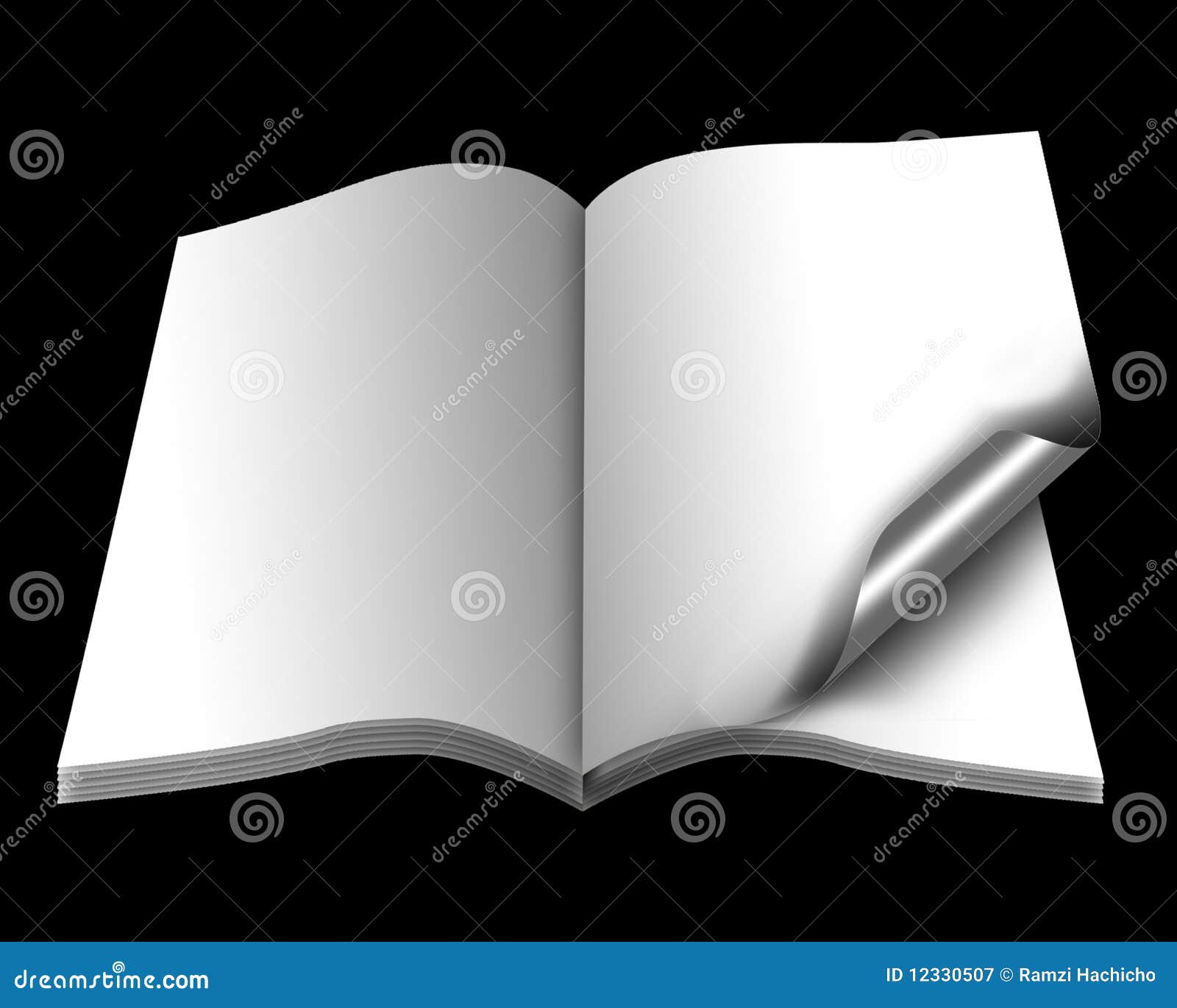 Open Book with Empty Pages with a Paper Stock Illustration ...