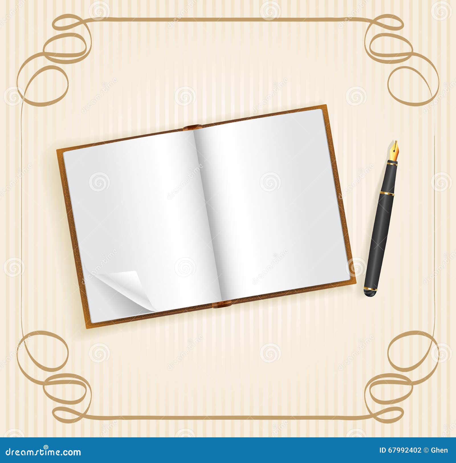 Vintage Open Book Template