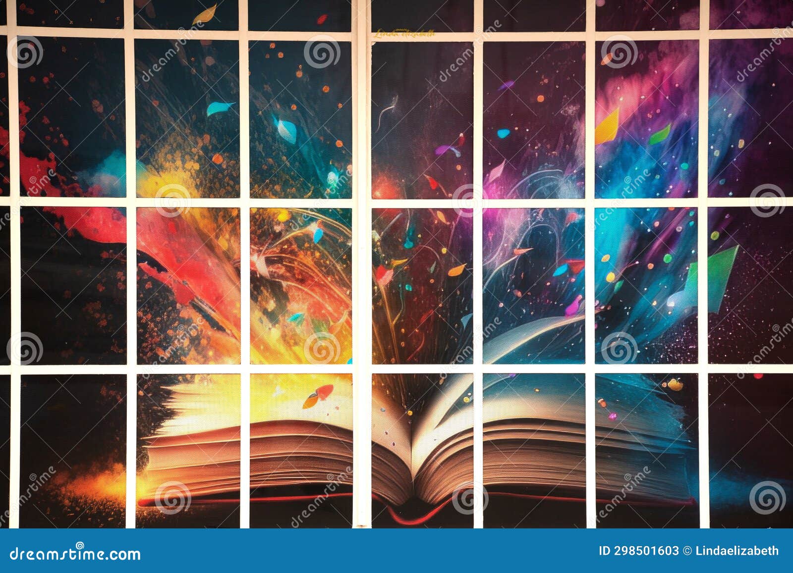 Open Book Exploding with Color Stock Illustration - Illustration of ...