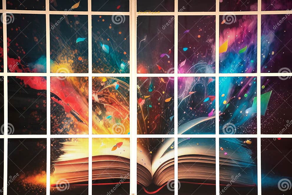 Open Book Exploding with Color Stock Illustration - Illustration of ...