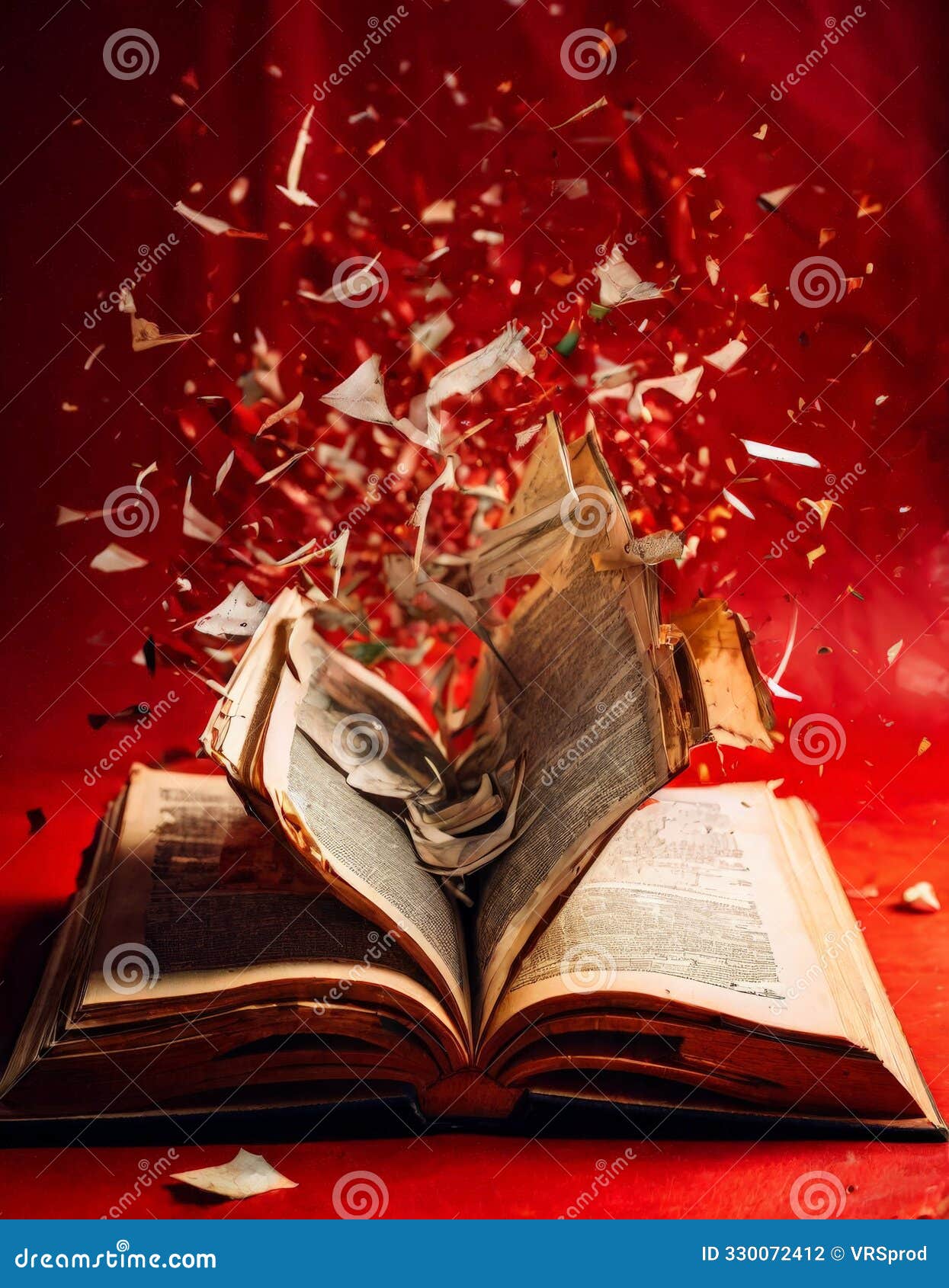 Open Book with Exploding Pages Stock Photo - Image of wisdom, impactful: 330072412