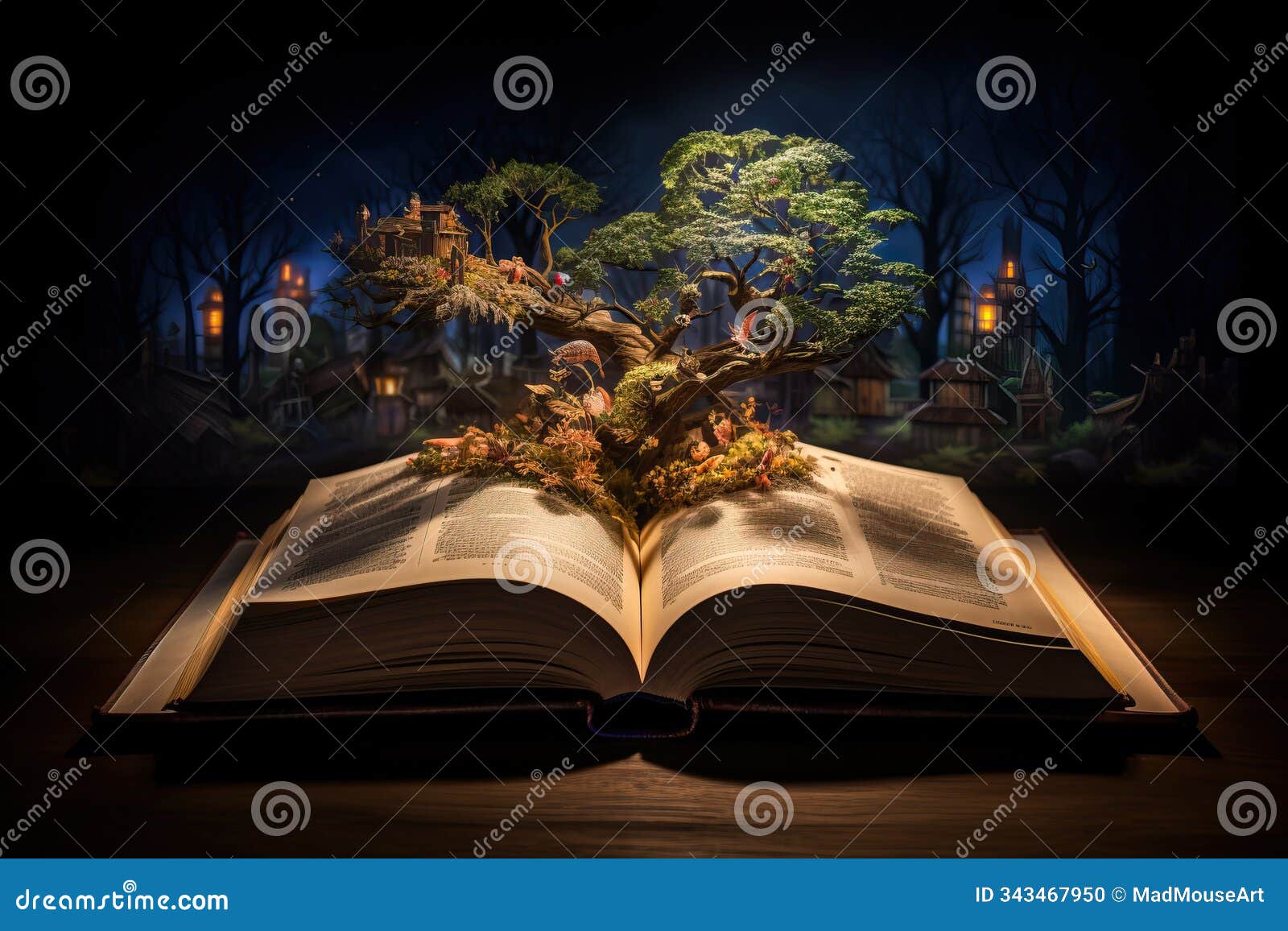 Open Book with Fairy Tale Castle on the Pages. Fairy Tale Concept Stock ...