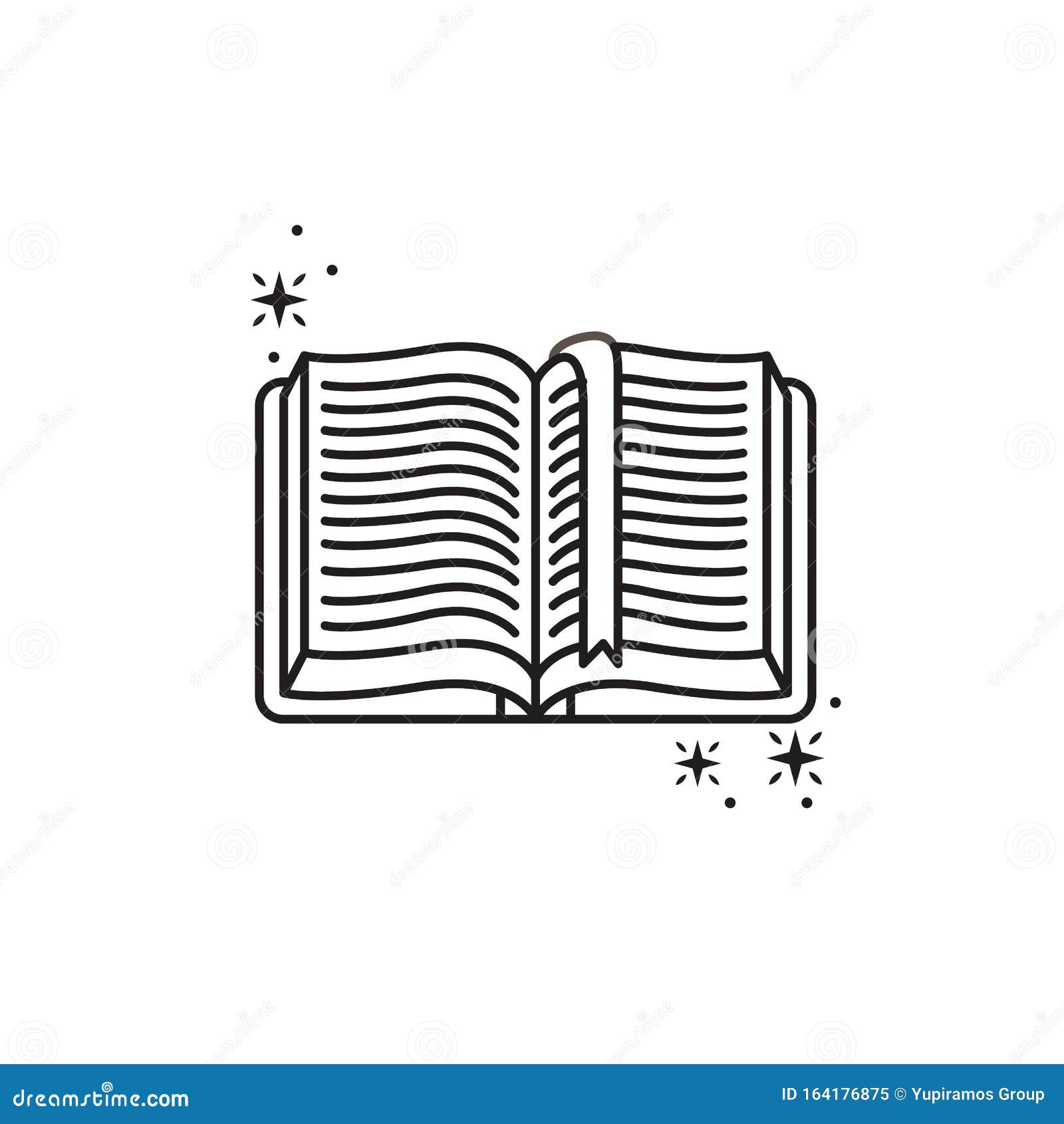 Open Book Fantasy Line Design Stock Vector - Illustration of poster ...