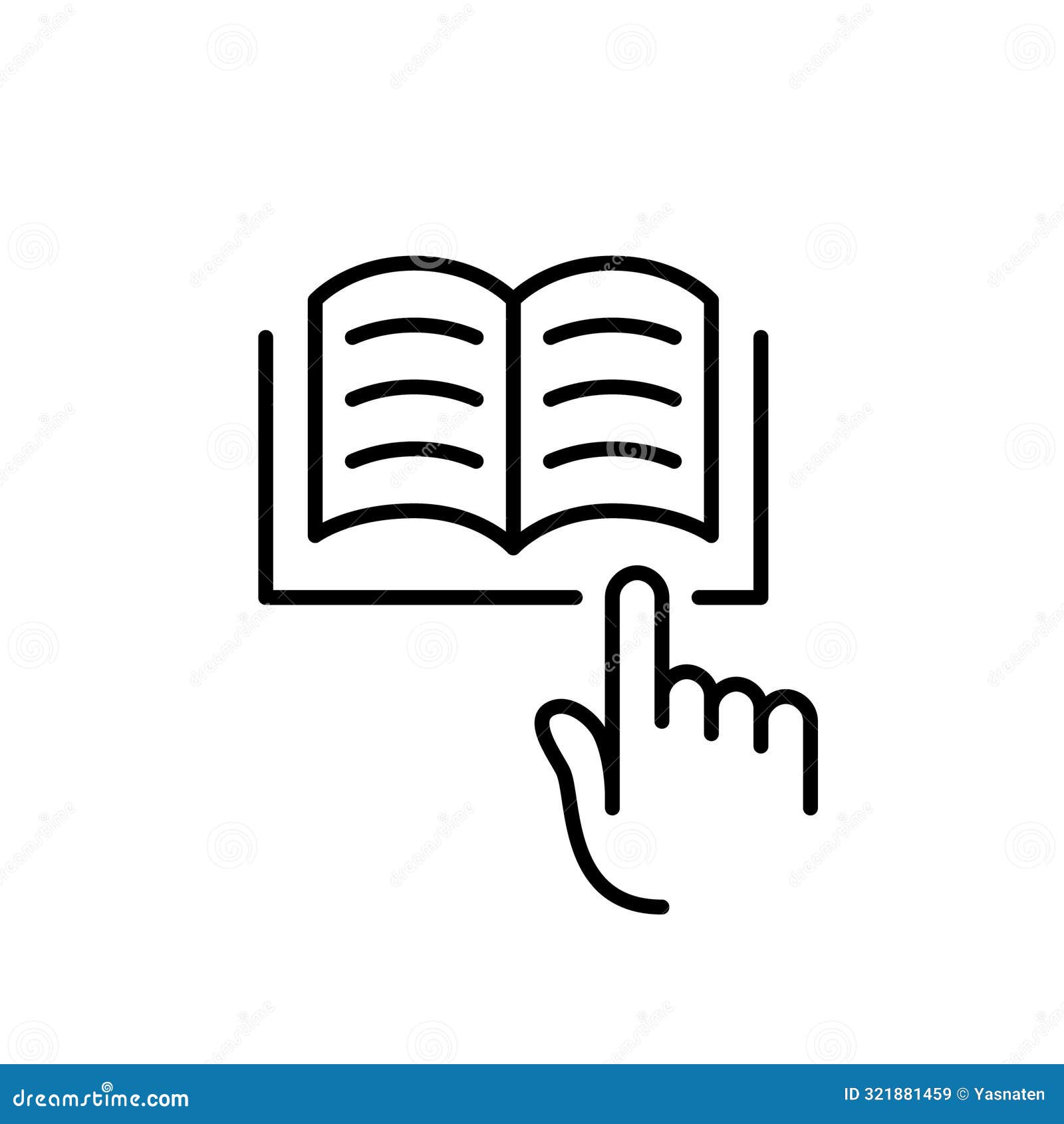 Open Book and Finger Tapping on it. Easy Access To Education and ...