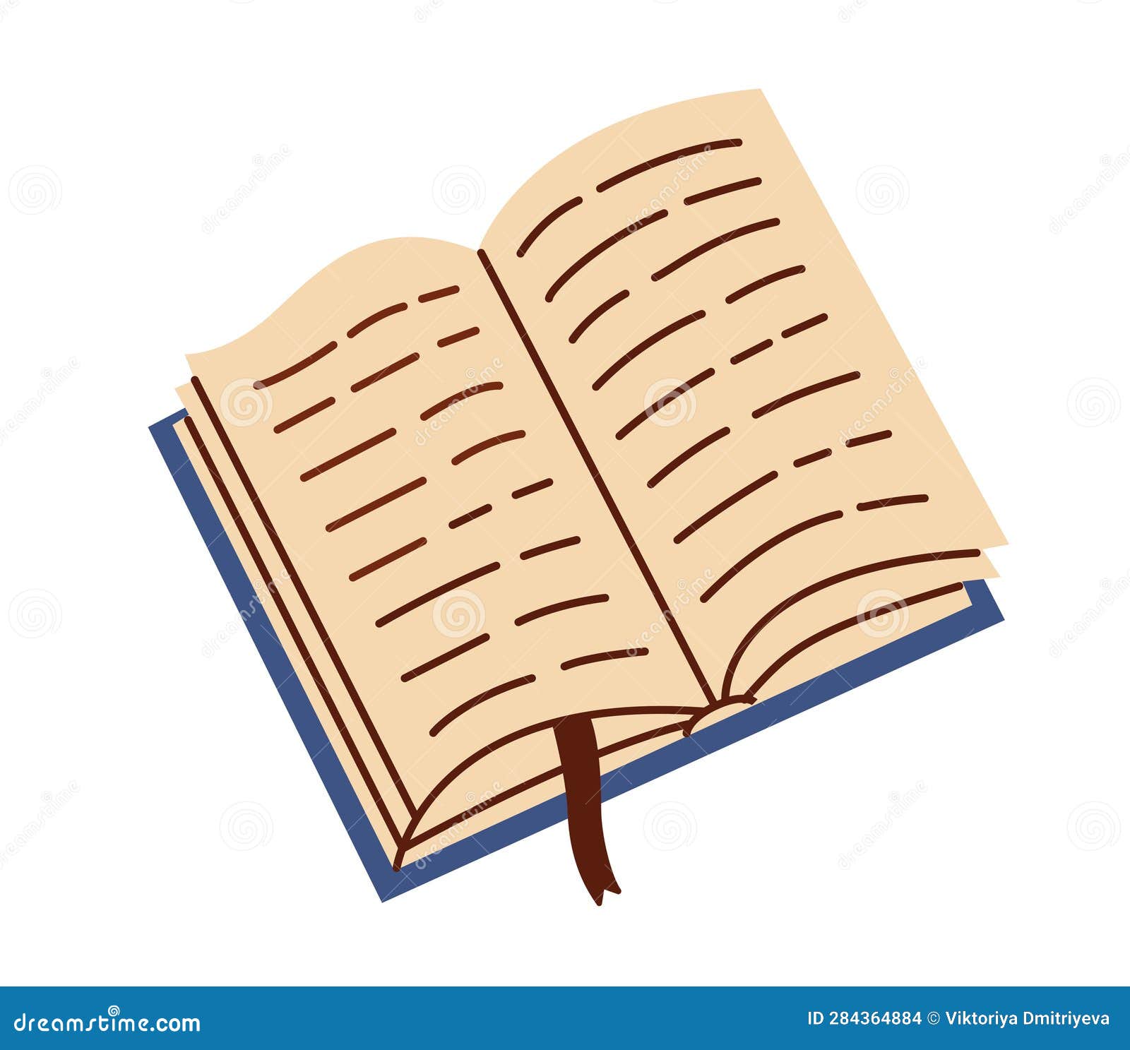 Open Book in Flat Design. Eduction Symbol. Vector Illustration on White ...