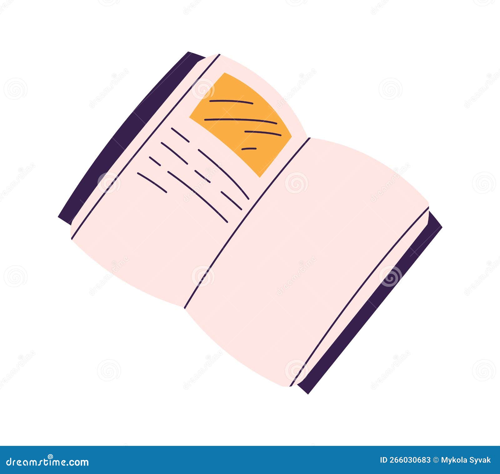 Open Book Flat Icon Learning New Information Library Stock Vector ...