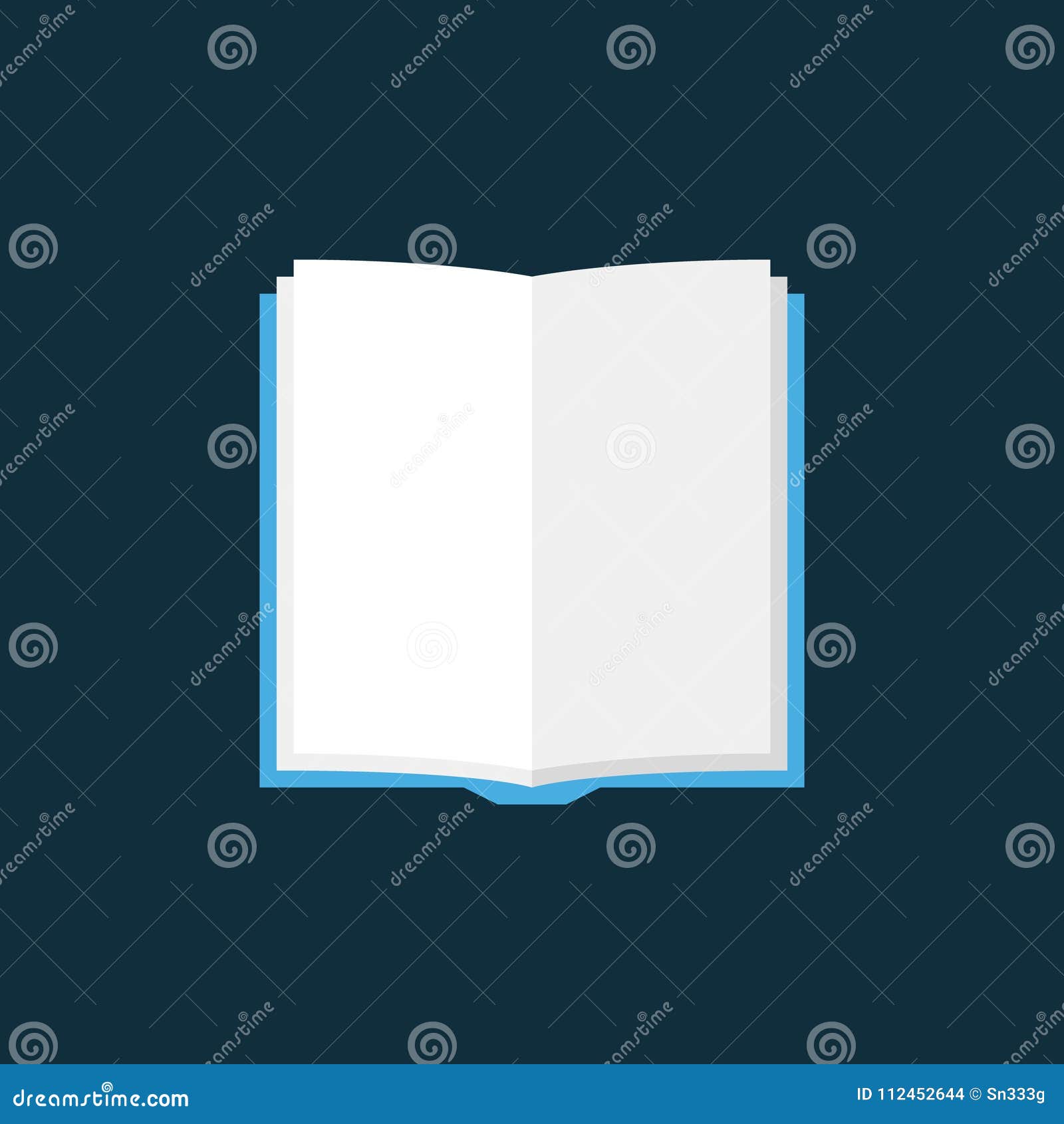 Open Book Flat Icon on Dark Background Stock Vector - Illustration of ...