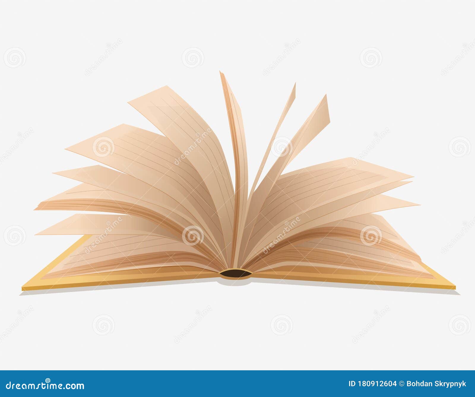 Open Book with Flipping Pages. Concept for Diary, Textbook, Noteboo ...