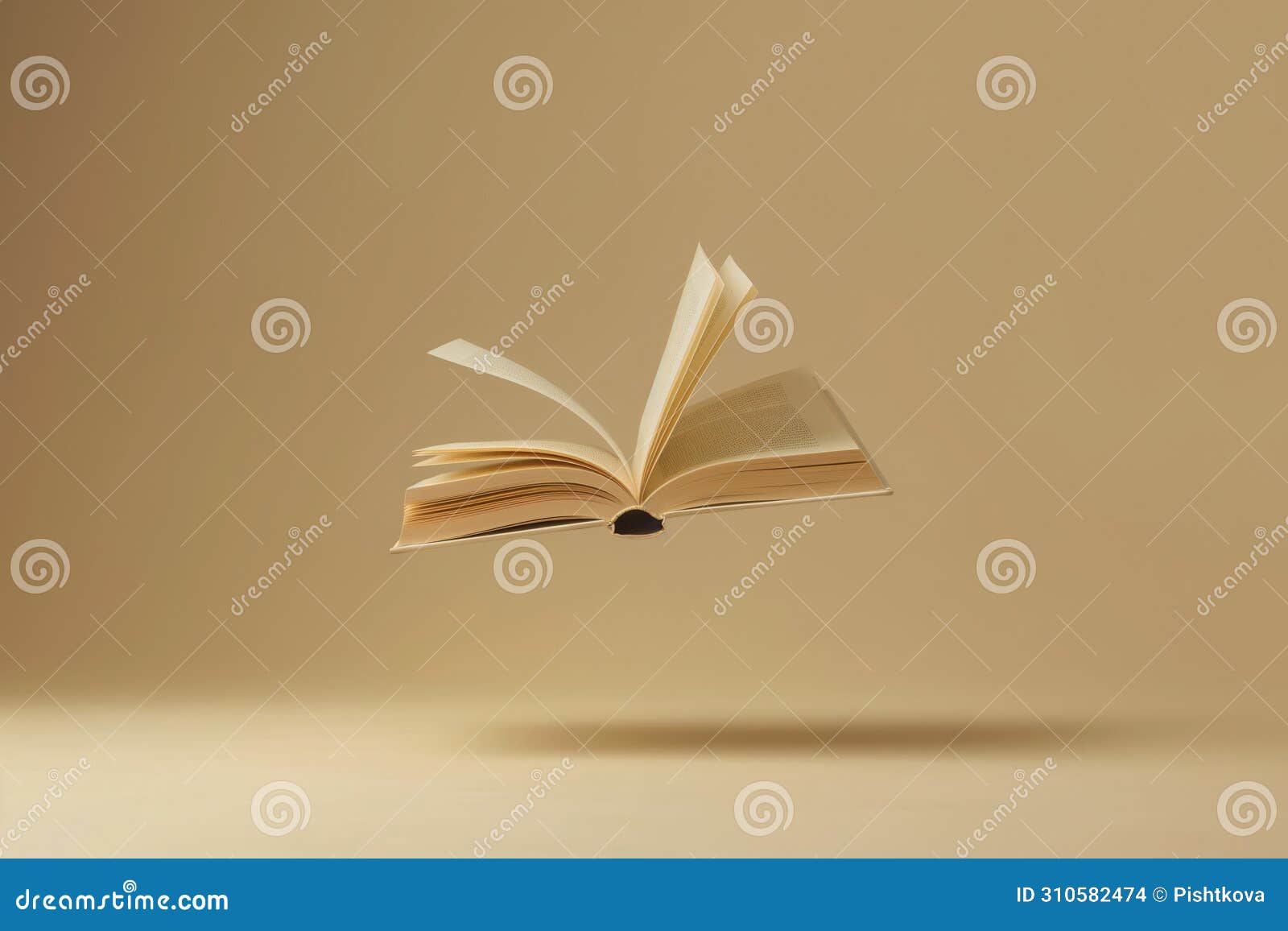 Open Book is Floating in the Air Stock Illustration - Illustration of ...