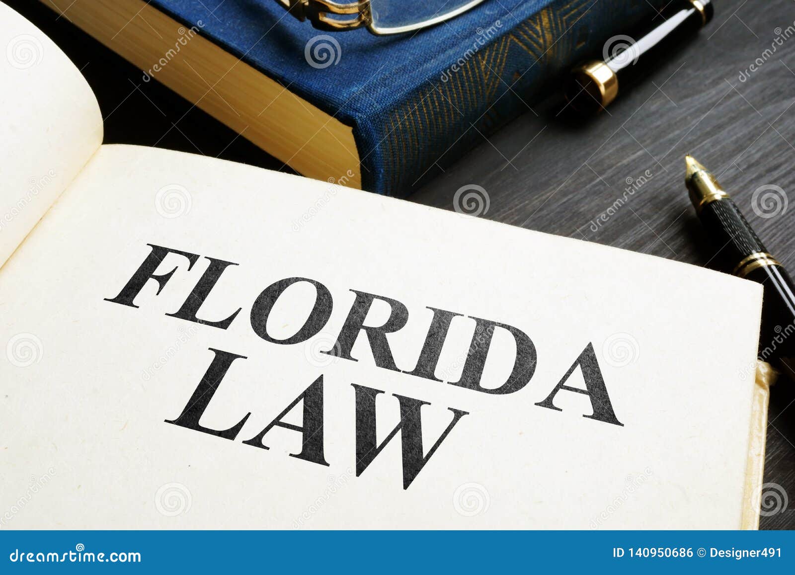 Open Book with Florida Law on a Desk Stock Photo - Image of court ...