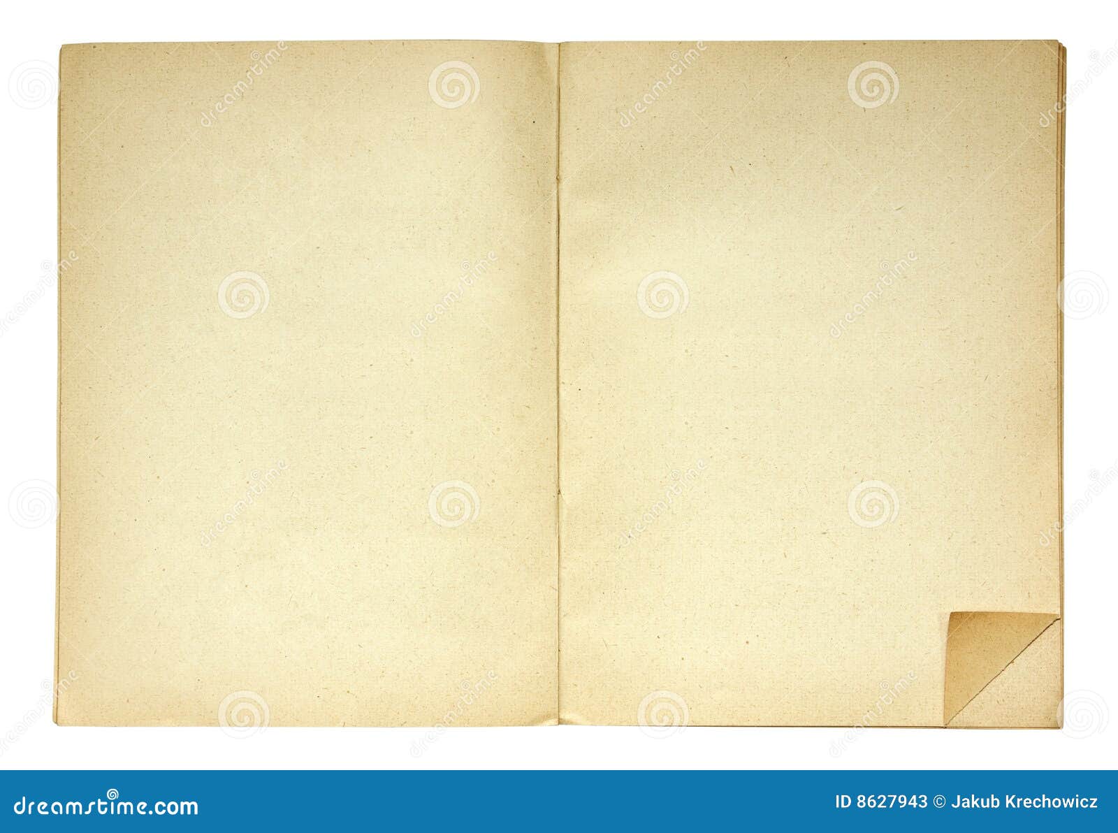 Open Book with Folded Page Corner Stock Image - Image of page, path ...