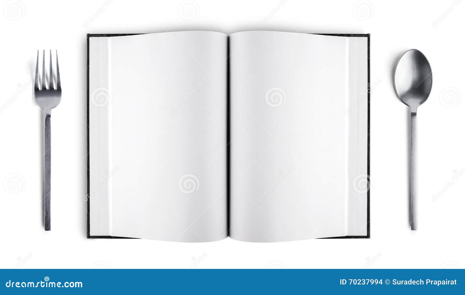 Open Book, Fork and Knife Reading and Food Concept Stock Photo - Image ...