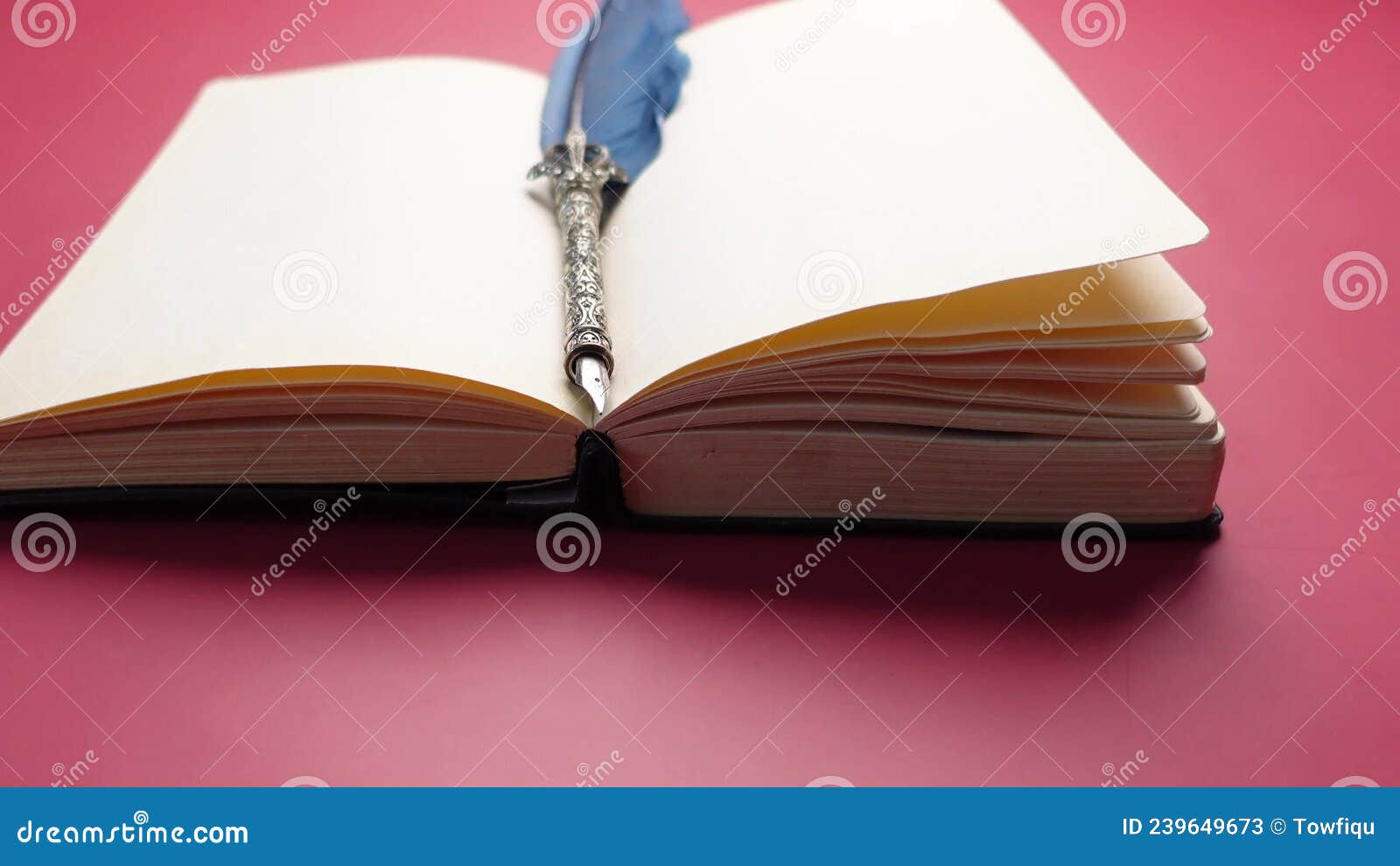 Open Book and Fountain Pen on Table Stock Video - Video of mail ...