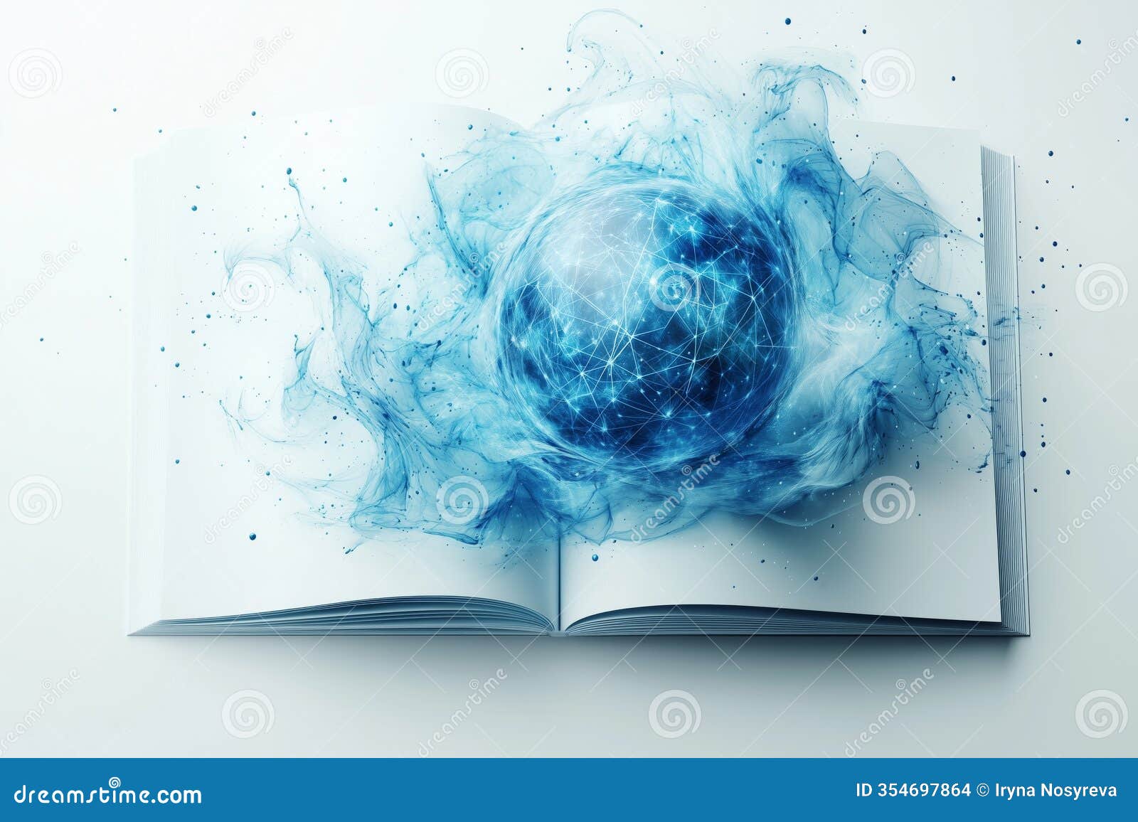 Open Book Generating Digital World with Blue Energy and Particles ...