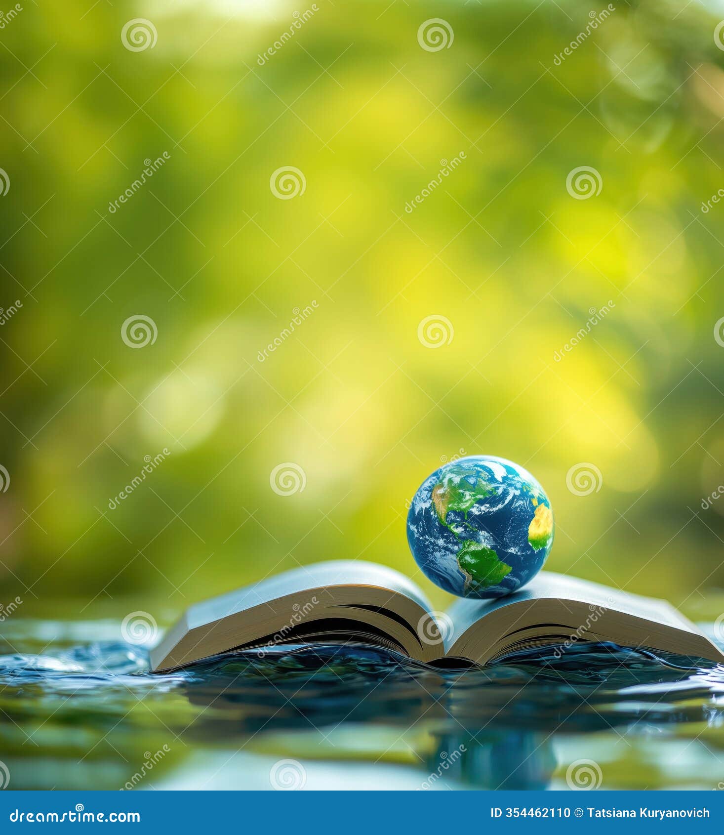 Open Book with Globe Symbolizing Knowledge and Environmental Awareness ...